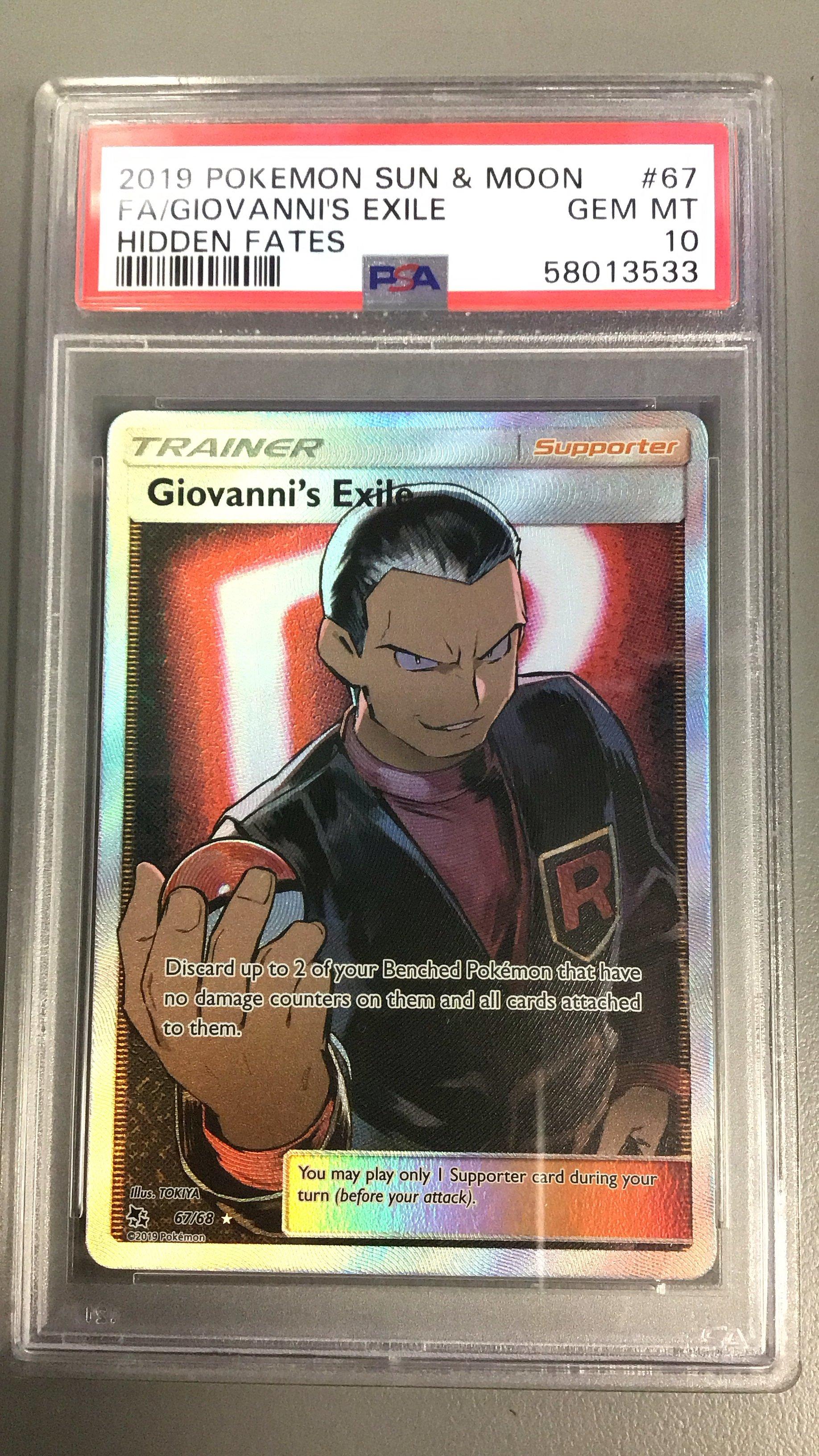 2019 Pokemon Sun & Moon Hidden Fates 67 Full Art/giovanni's Exile PSA ...