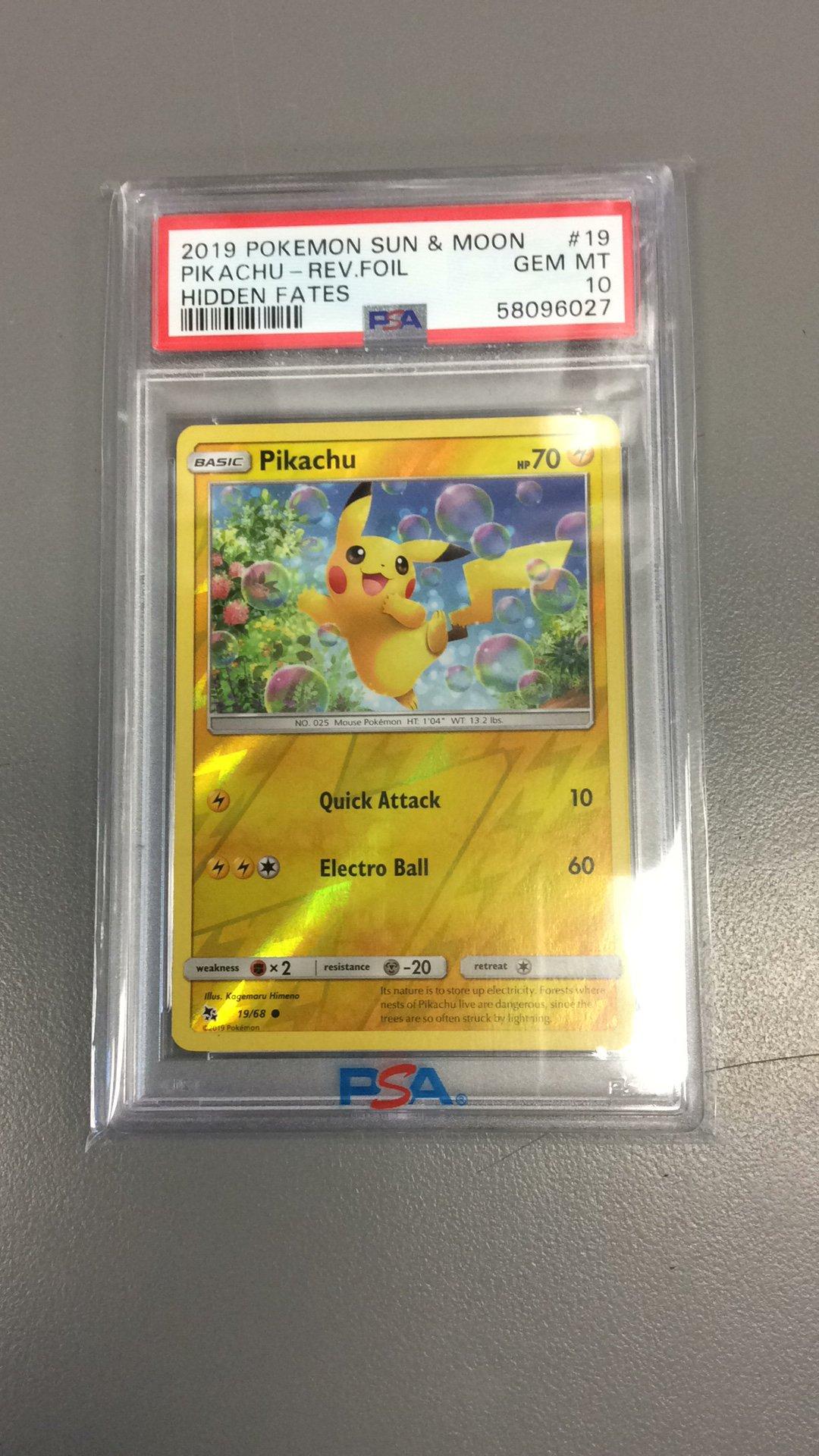 2019 Pokemon Sun & Moon Hidden Fates 19 Pikachu PSA 10 | GameStop