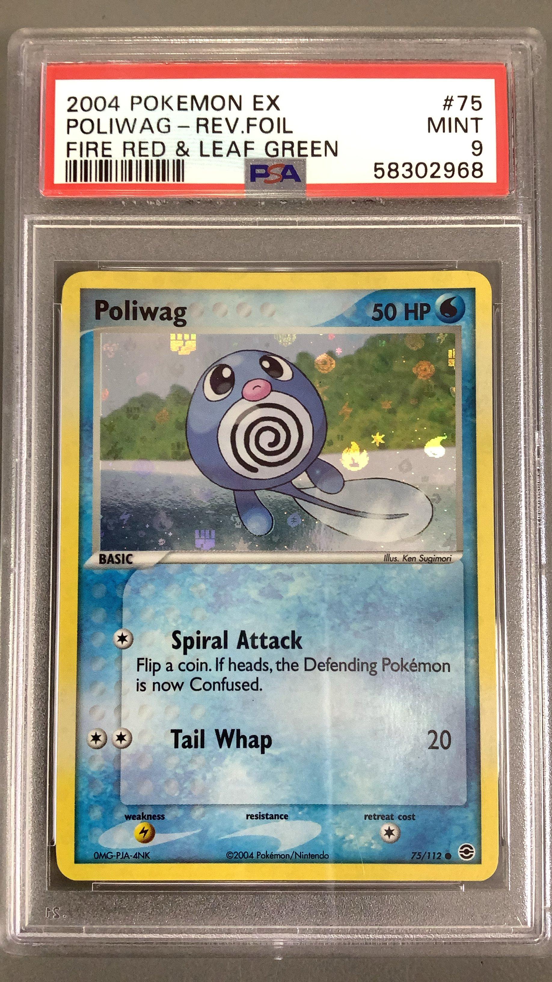 2004 Pokemon Ex Fire Red And Leaf Green 75 Poliwag Reverse Foil Psa 9 Gamestop