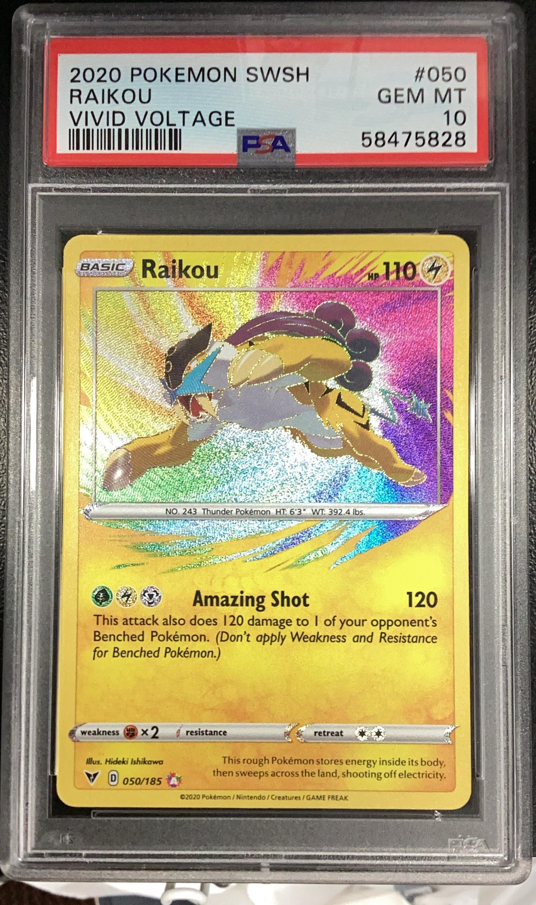 2020 Pokemon Sword & Shield Vivid Voltage 050 Raikou PSA 10 | GameStop