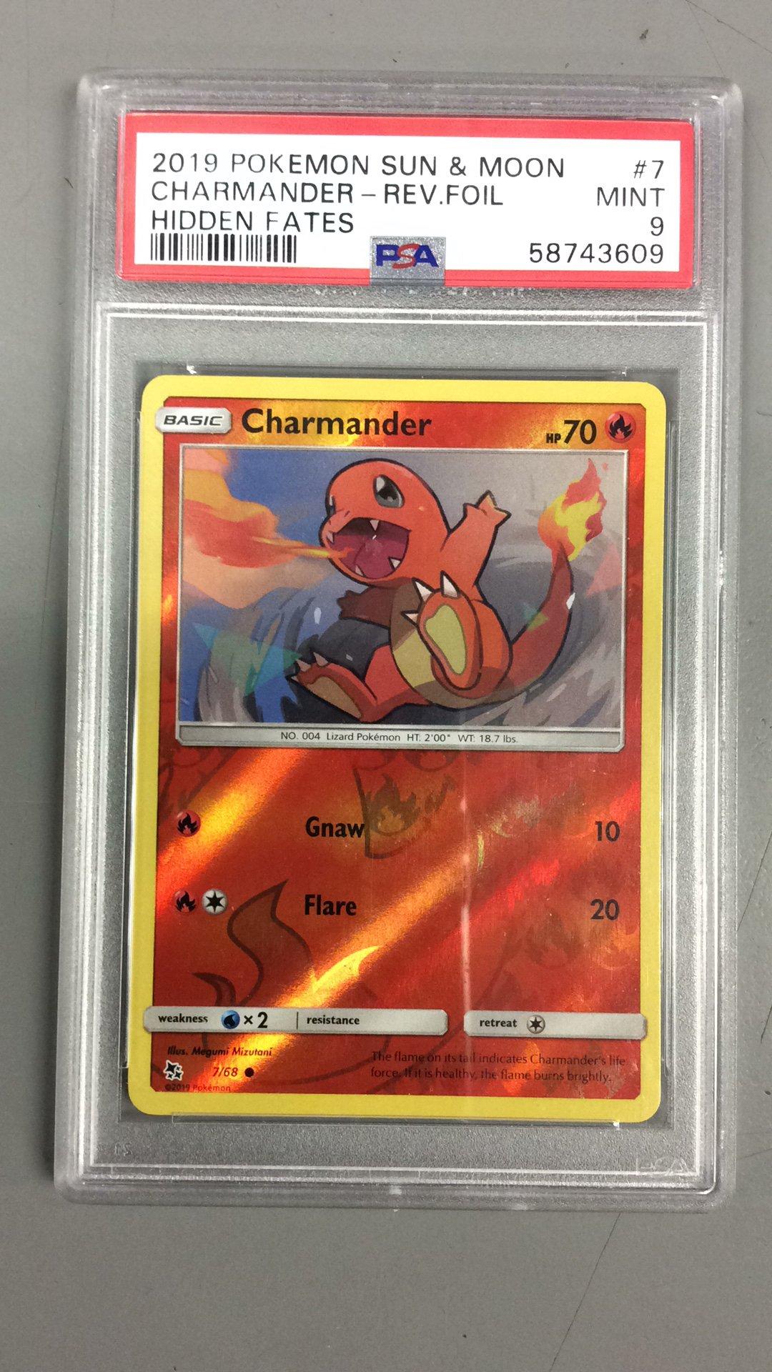 2019 Pokemon Sun & Moon Hidden Fates 7 Charmander-reverse Foil PSA 9 ...