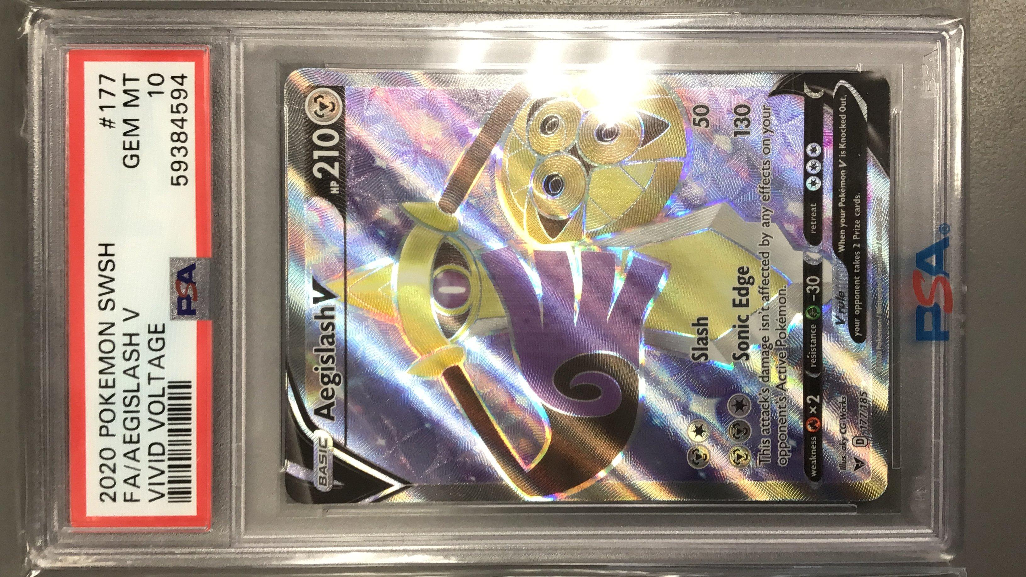 2020 Pokemon Sword & Shield Vivid Voltage 177 Full Art/aegislash V PSA ...