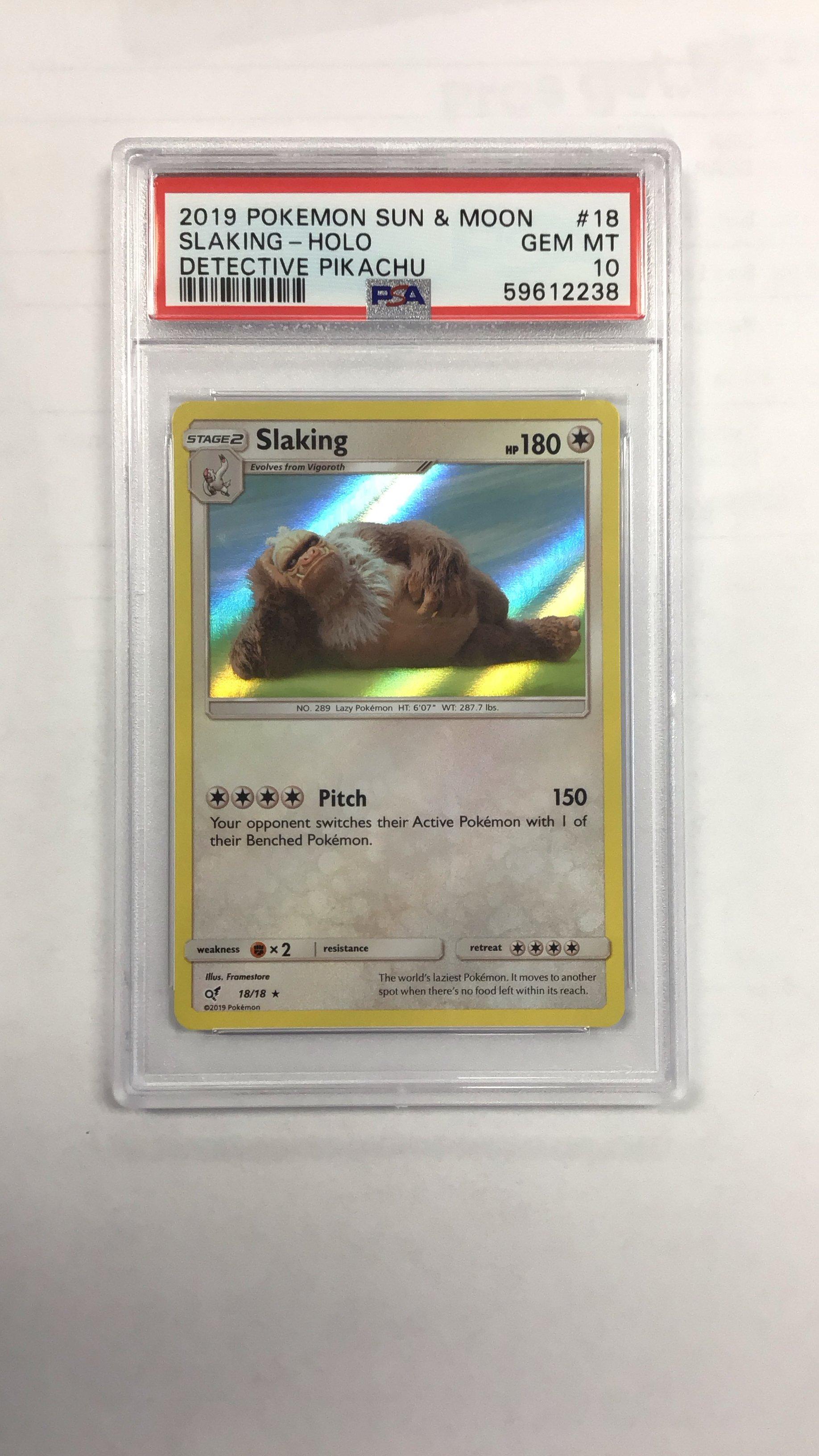 2019 Pokemon Sun & Moon Detective Pikachu 18 Slaking-holo PSA 10 | GameStop