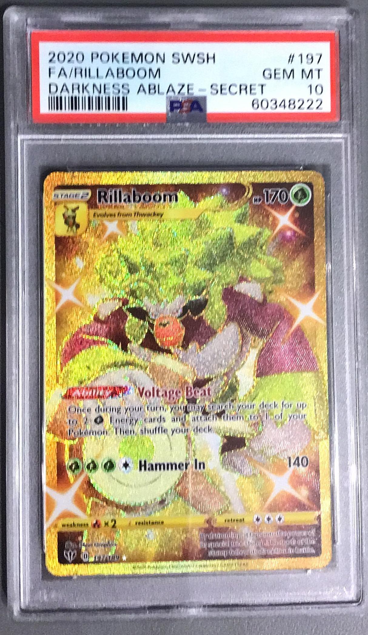 2020 Pokemon Sword & Shield Darkness Ablaze 197 Full Art/rillaboom ...