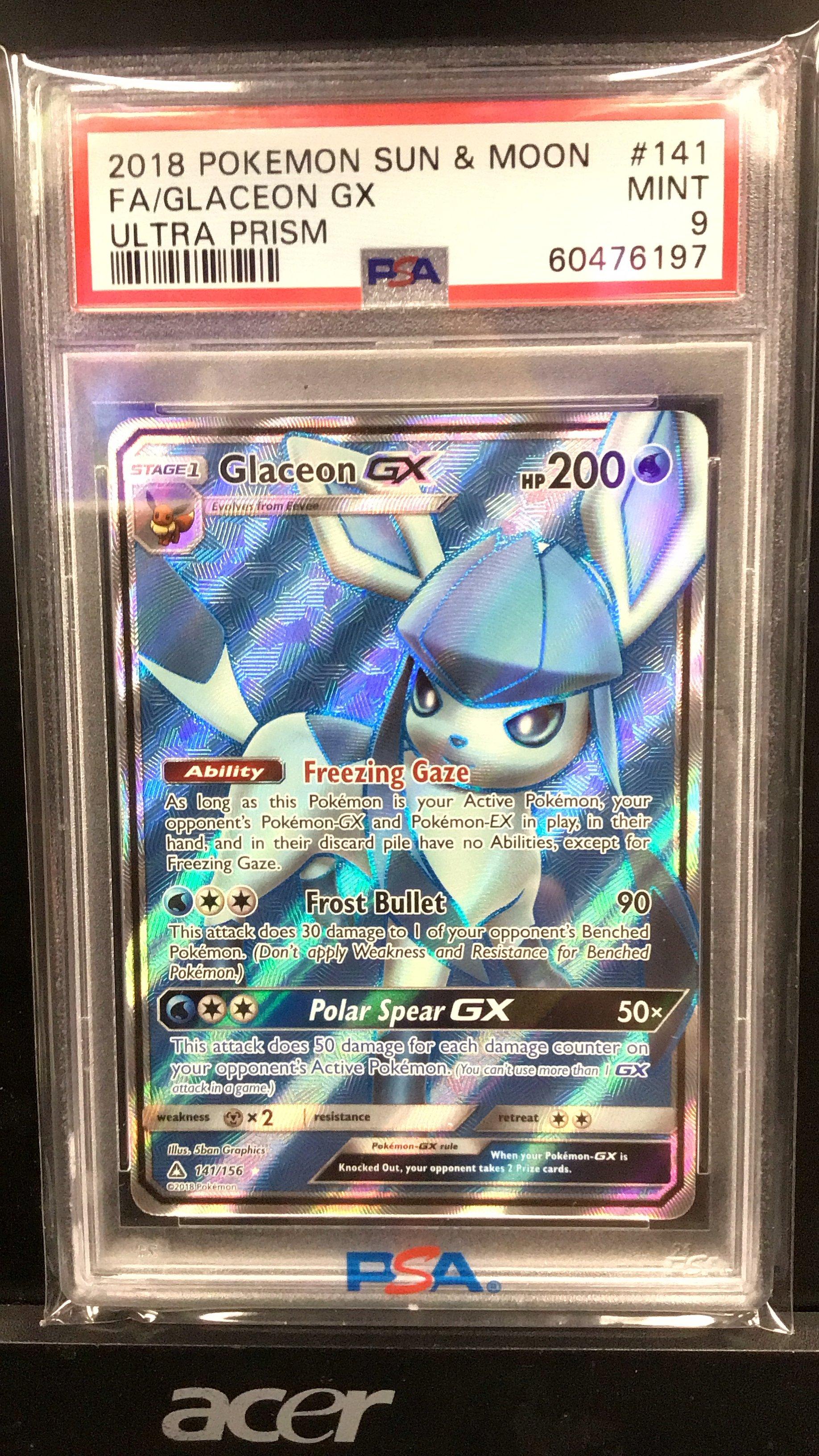 2018 Pokemon Sun & Moon Ultra Prism 141 Full Art/glaceon Gx PSA 9 | GameStop