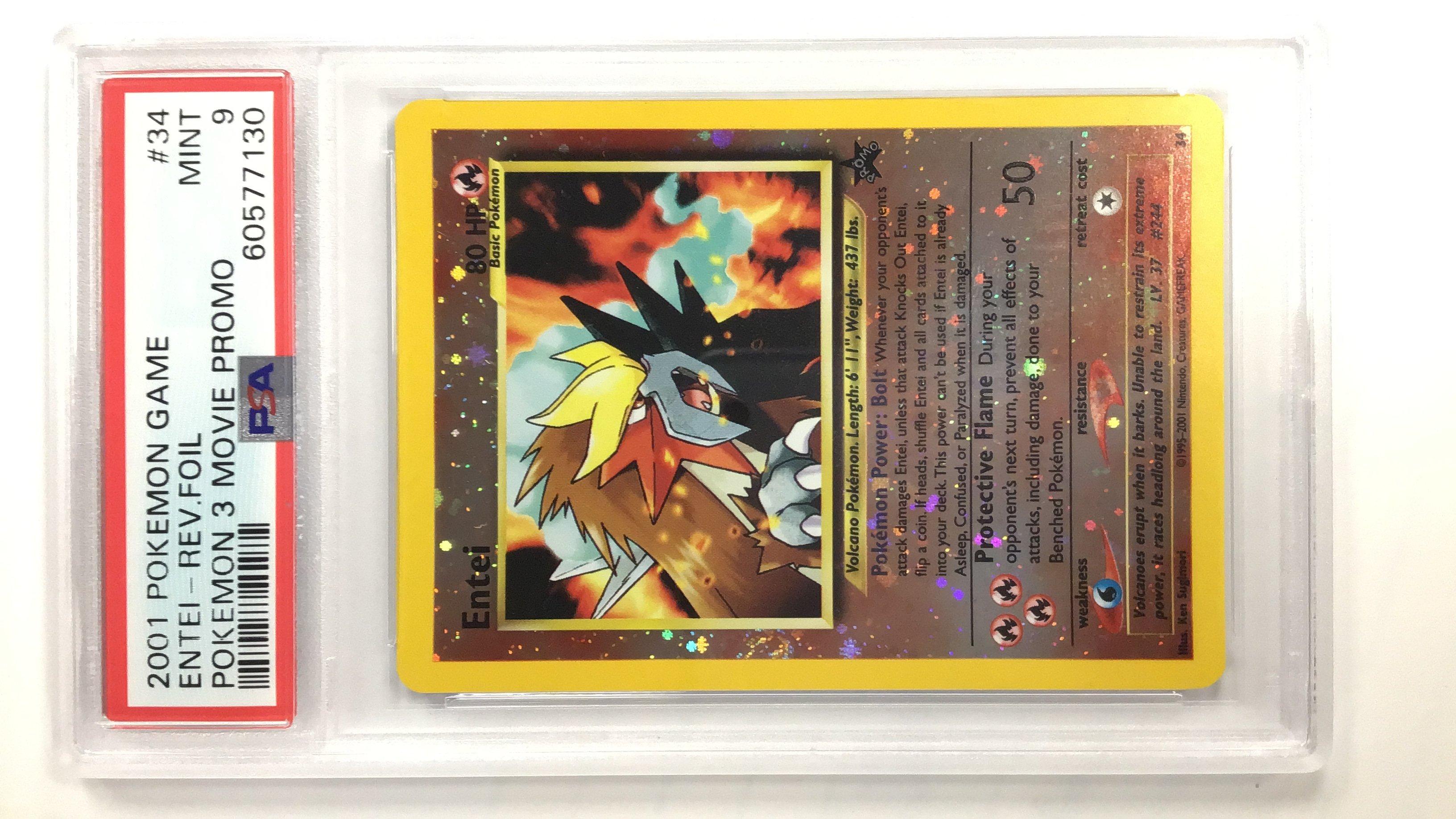 2001 Pokemon Game Movie 34 Entei-reverse Foil Pokemon 3 Movie Promo PSA ...