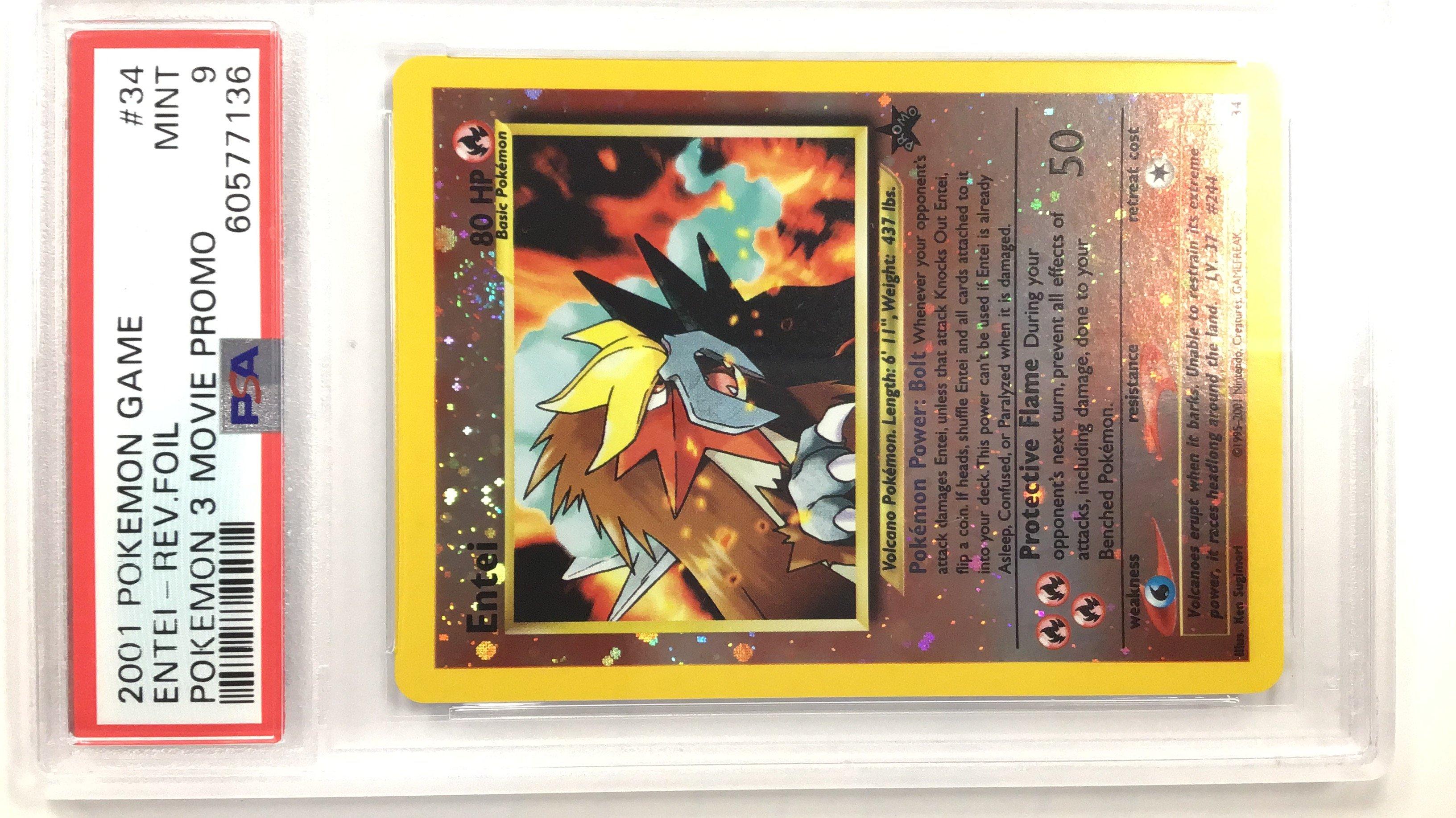 2001 Pokemon Game Movie 34 Entei-reverse Foil Pokemon 3 Movie Promo PSA ...