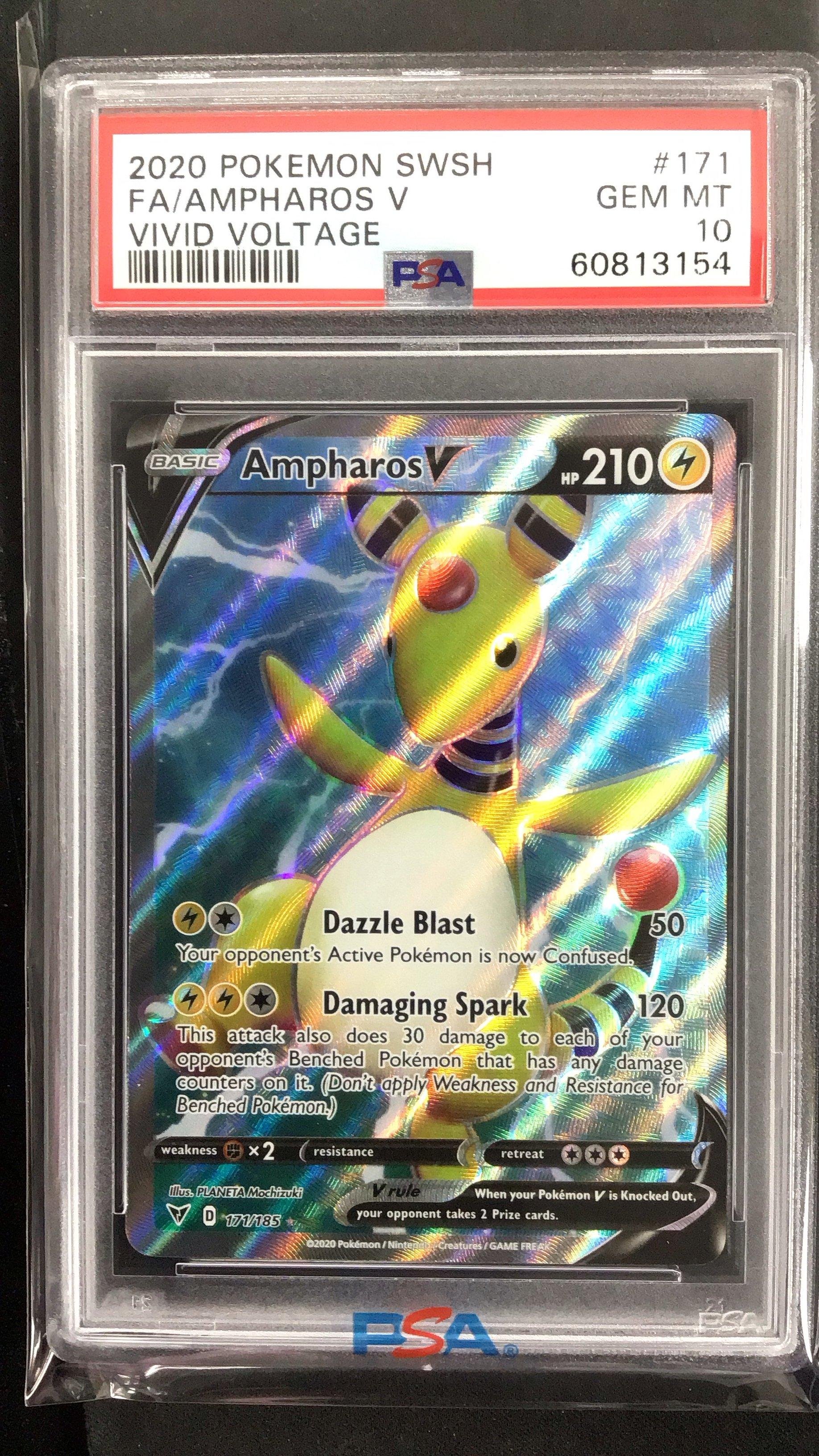 2020 Pokemon Sword & Shield Vivid Voltage 171 Full Art/ampharos V PSA ...