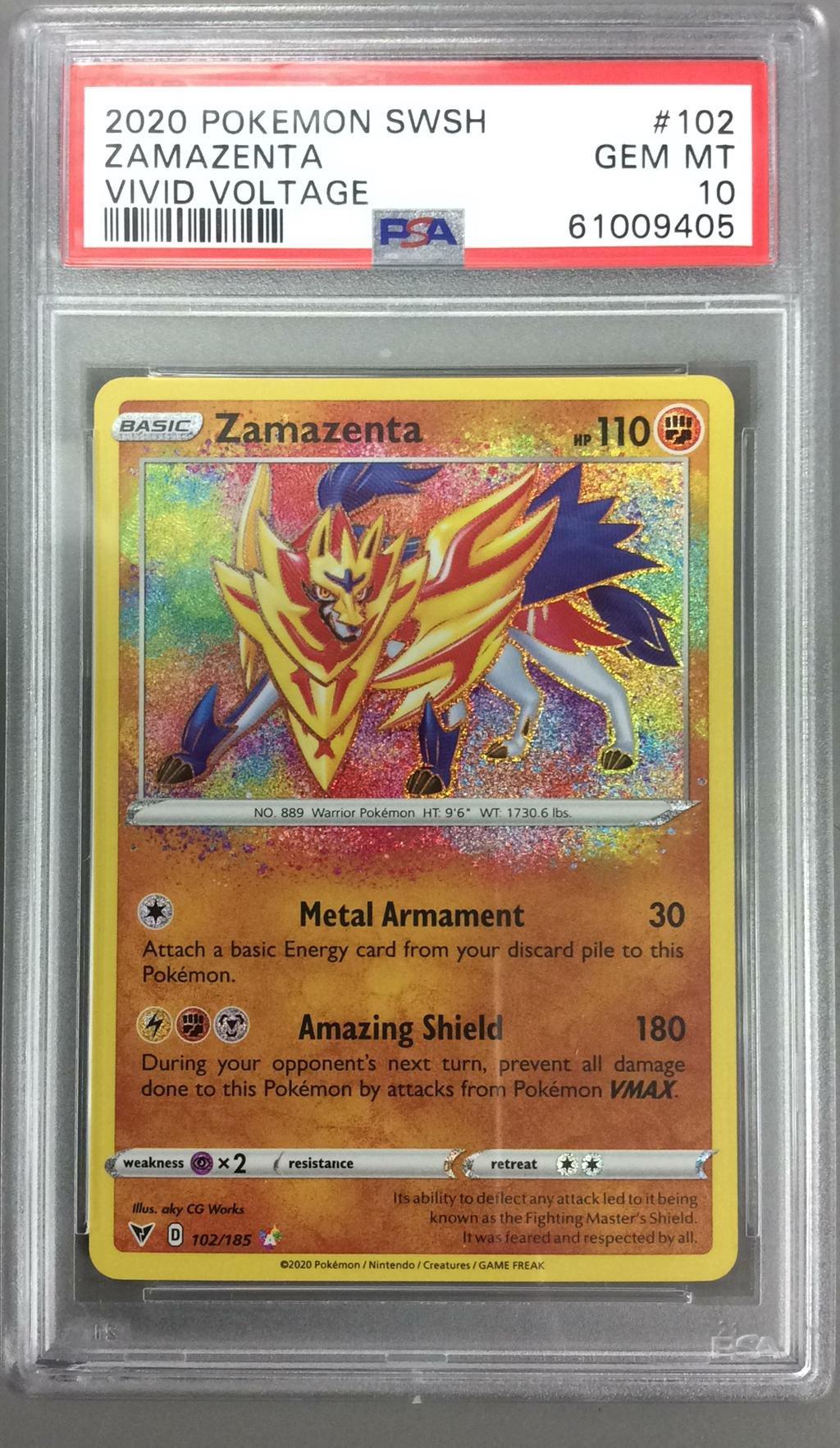 2020 Pokemon Sword & Shield Vivid Voltage 102 Zamazenta PSA 10 | GameStop