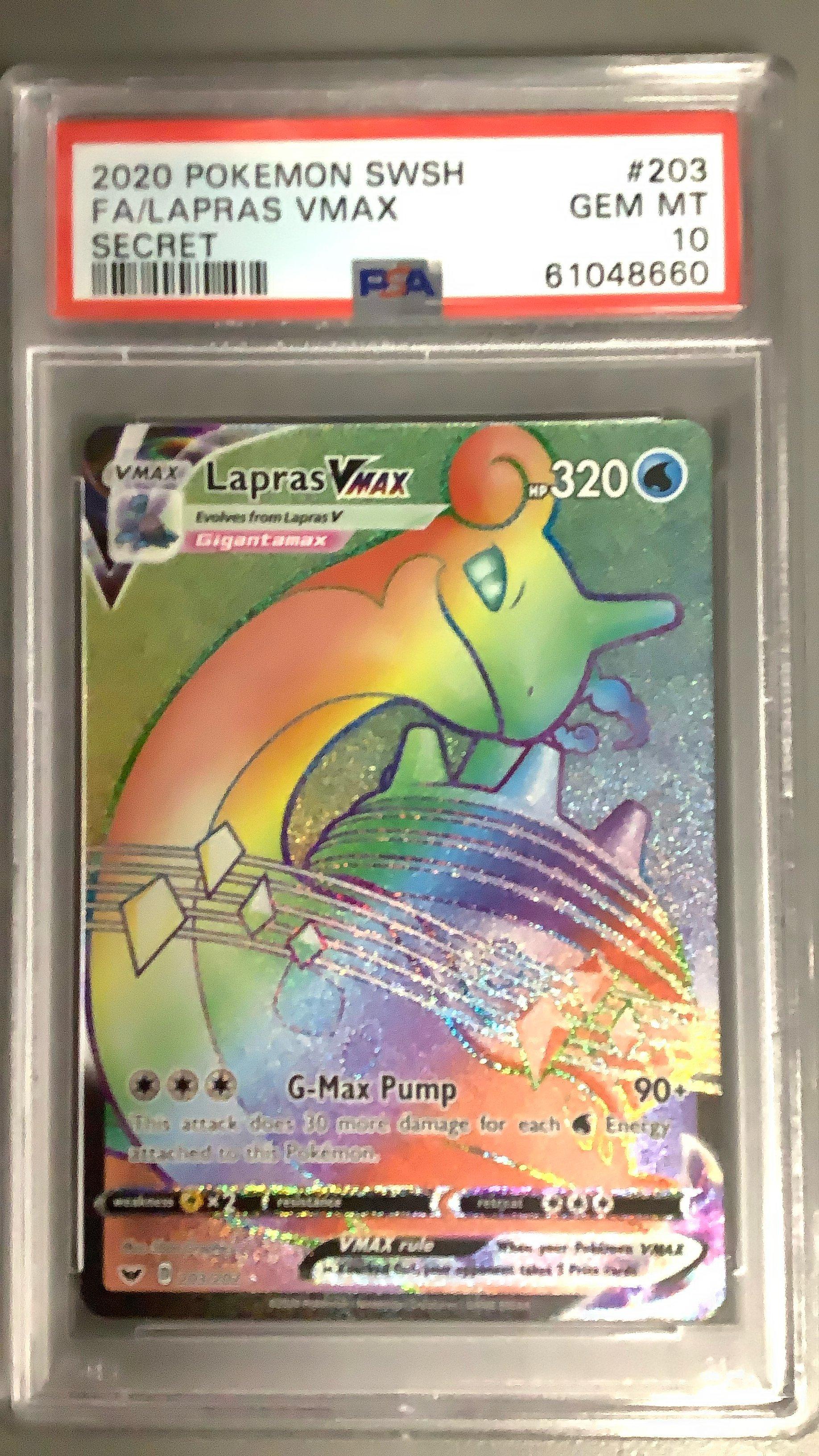 2020 Pokemon Sword & Shield 203 Full Art/lapras Vmax Secret PSA 10 ...