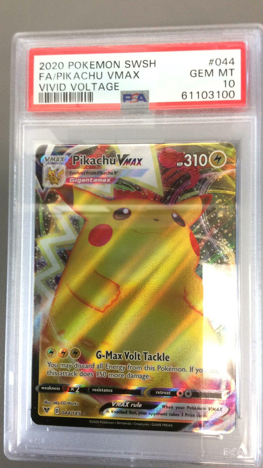 2020 Pokemon Sword & Shield Vivid Voltage 044 Full Art/pikachu Vmax PSA ...