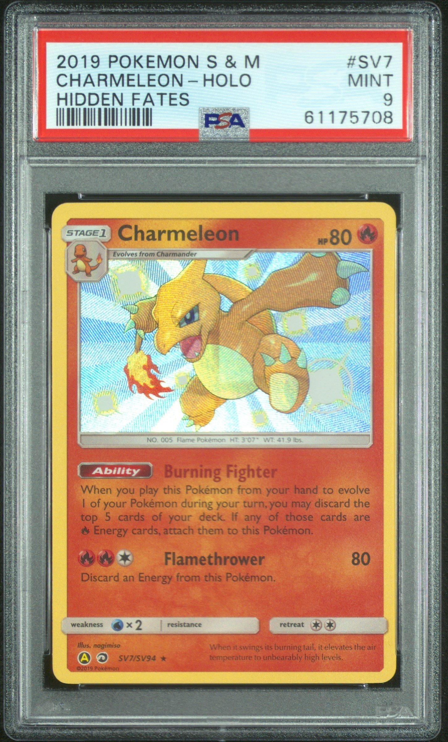 2019 Pokemon Sun & Moon Hidden Fates Sv7 Charmeleon-holo PSA 9 | GameStop