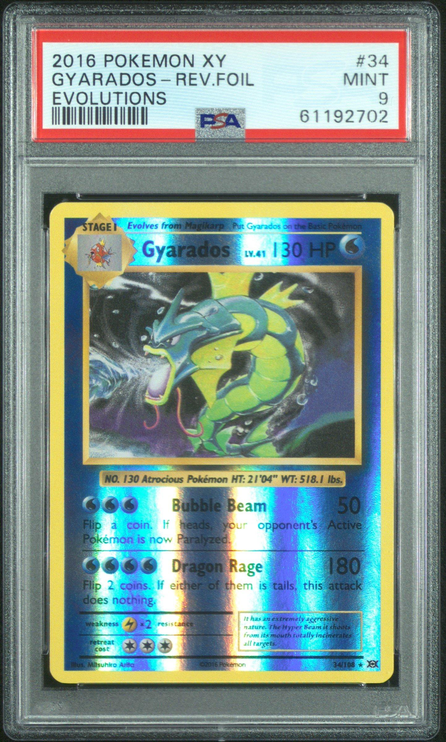 2016 Pokemon Xy Evolutions 34 Gyarados-reverse Foil PSA 9 | GameStop