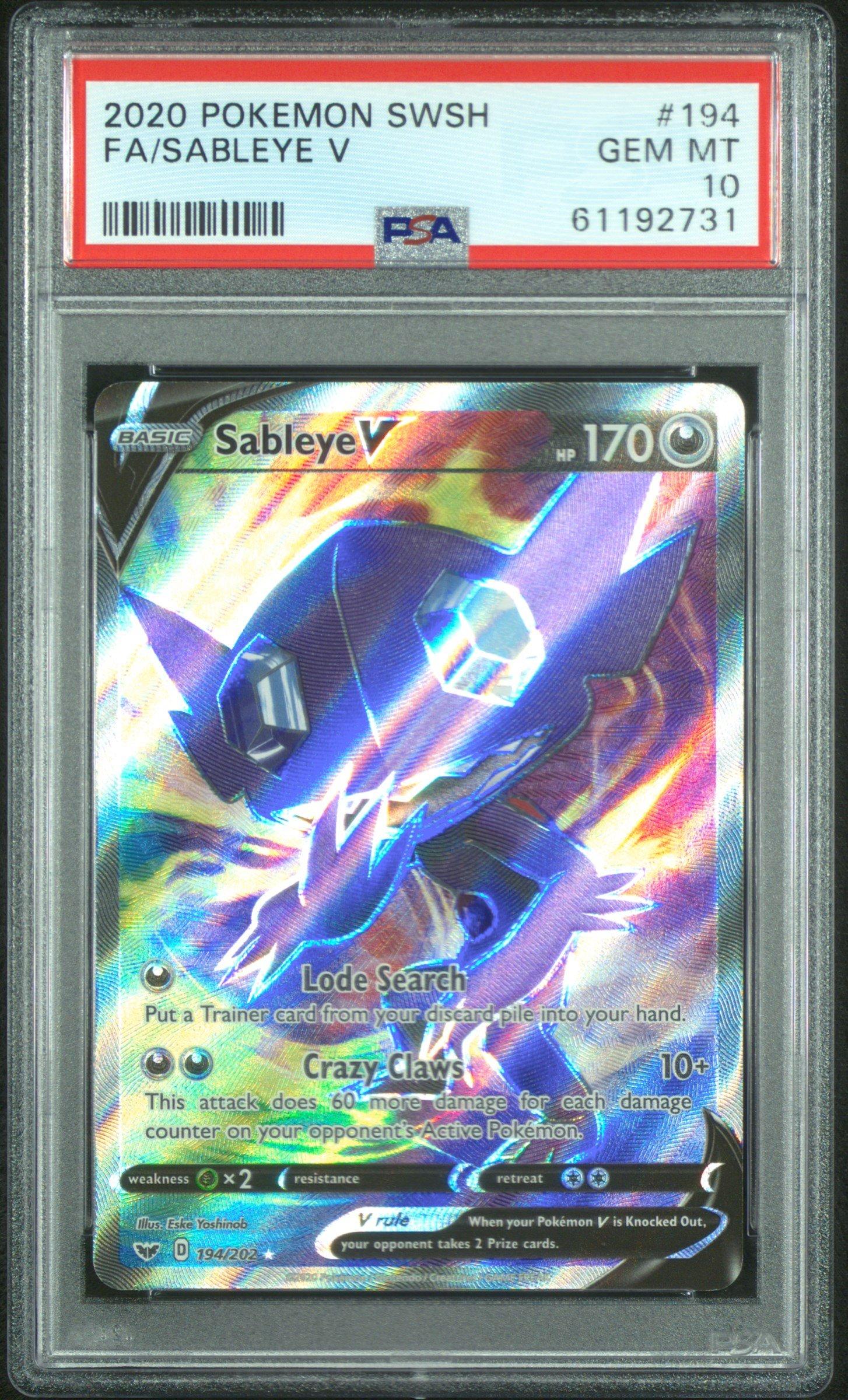 2020 Pokemon Sword & Shield 194 Full Art/sableye V PSA 10 | GameStop