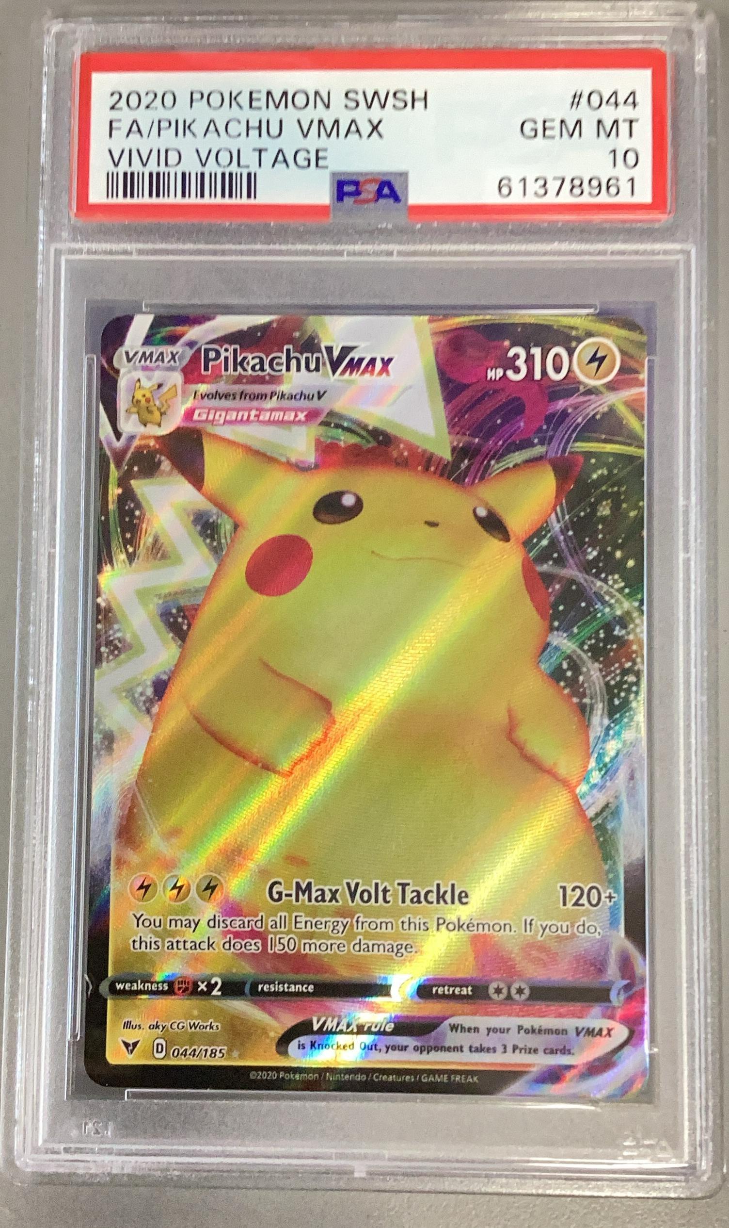 2020 Pokemon Sword & Shield Vivid Voltage 044 Full Art/pikachu Vmax PSA ...