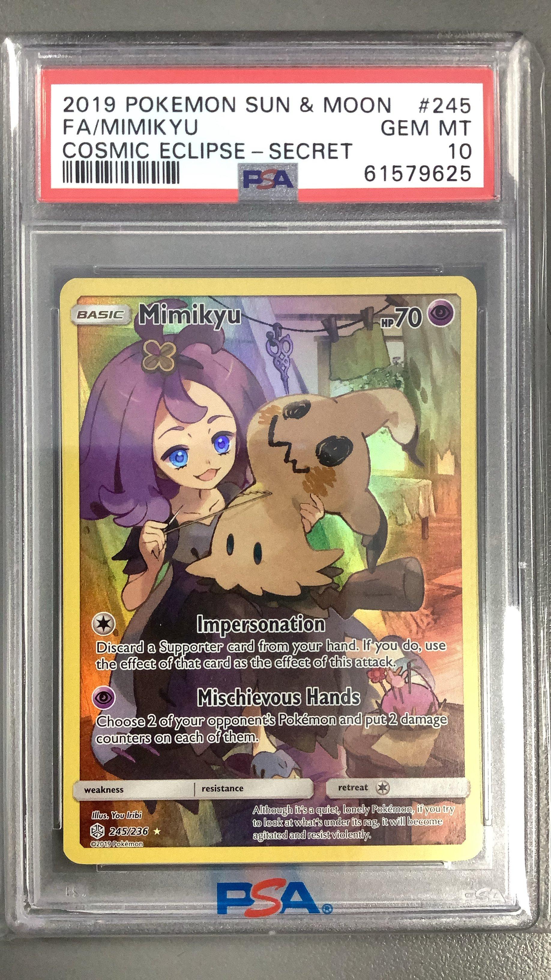 2019 Pokemon Sun & Moon Cosmic Eclipse 245 Fa/mimikyu PSA 10 | GameStop