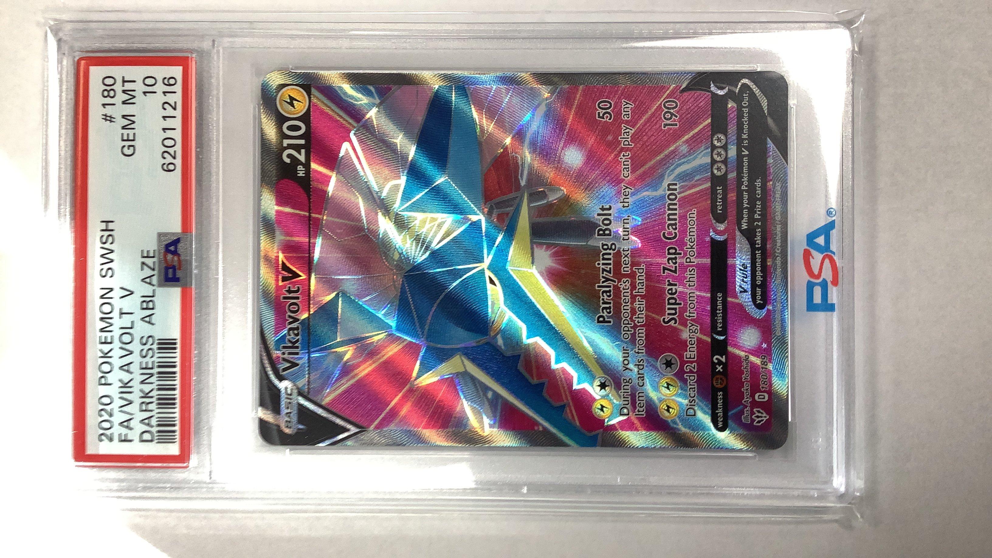 2020 Pokemon Sword & Shield Darkness Ablaze 180 Full Art/vikavolt V PSA ...