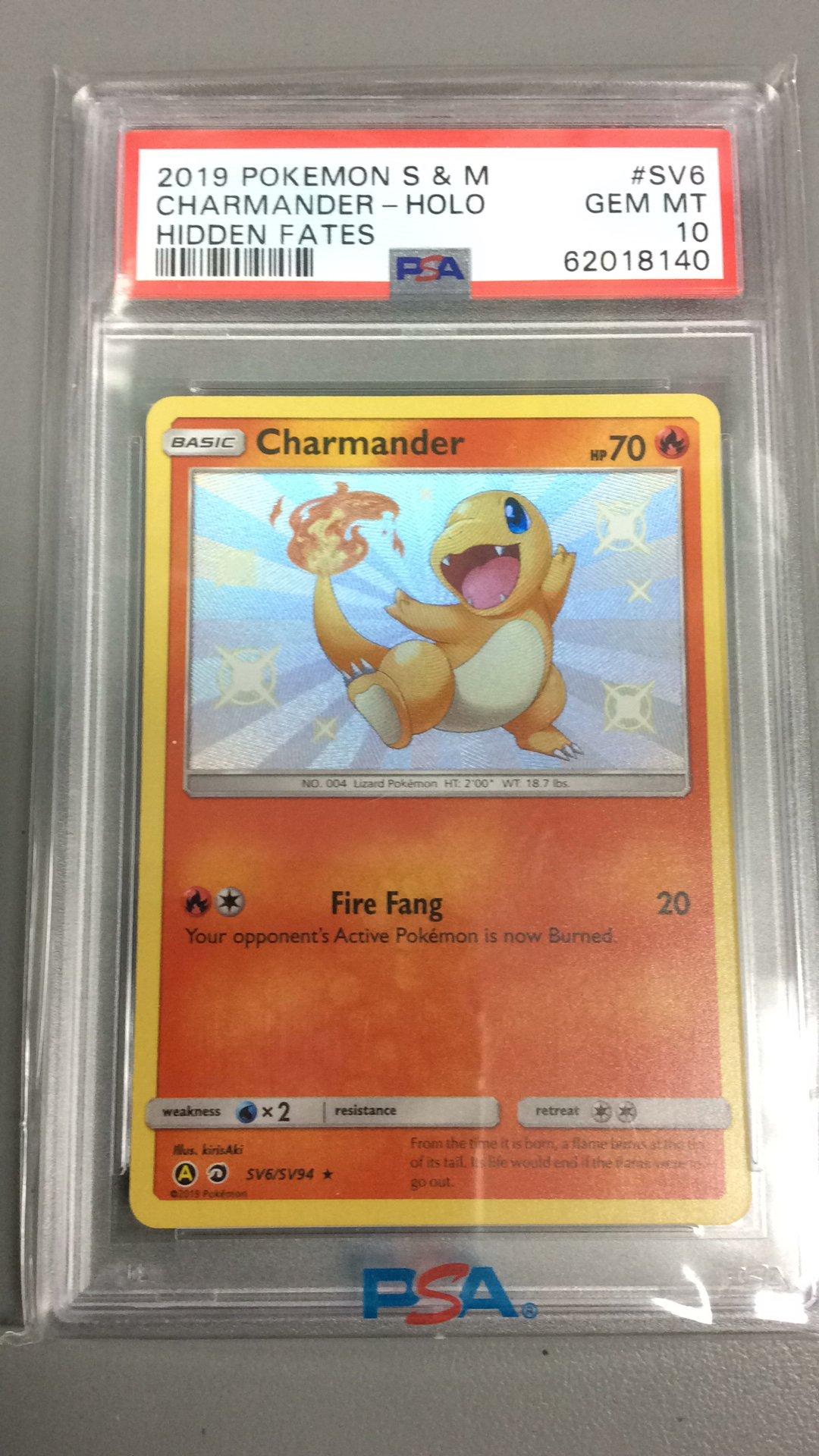 2019 Pokemon Sun & Moon Hidden Fates Sv6 Charmander-holo PSA 10 | GameStop