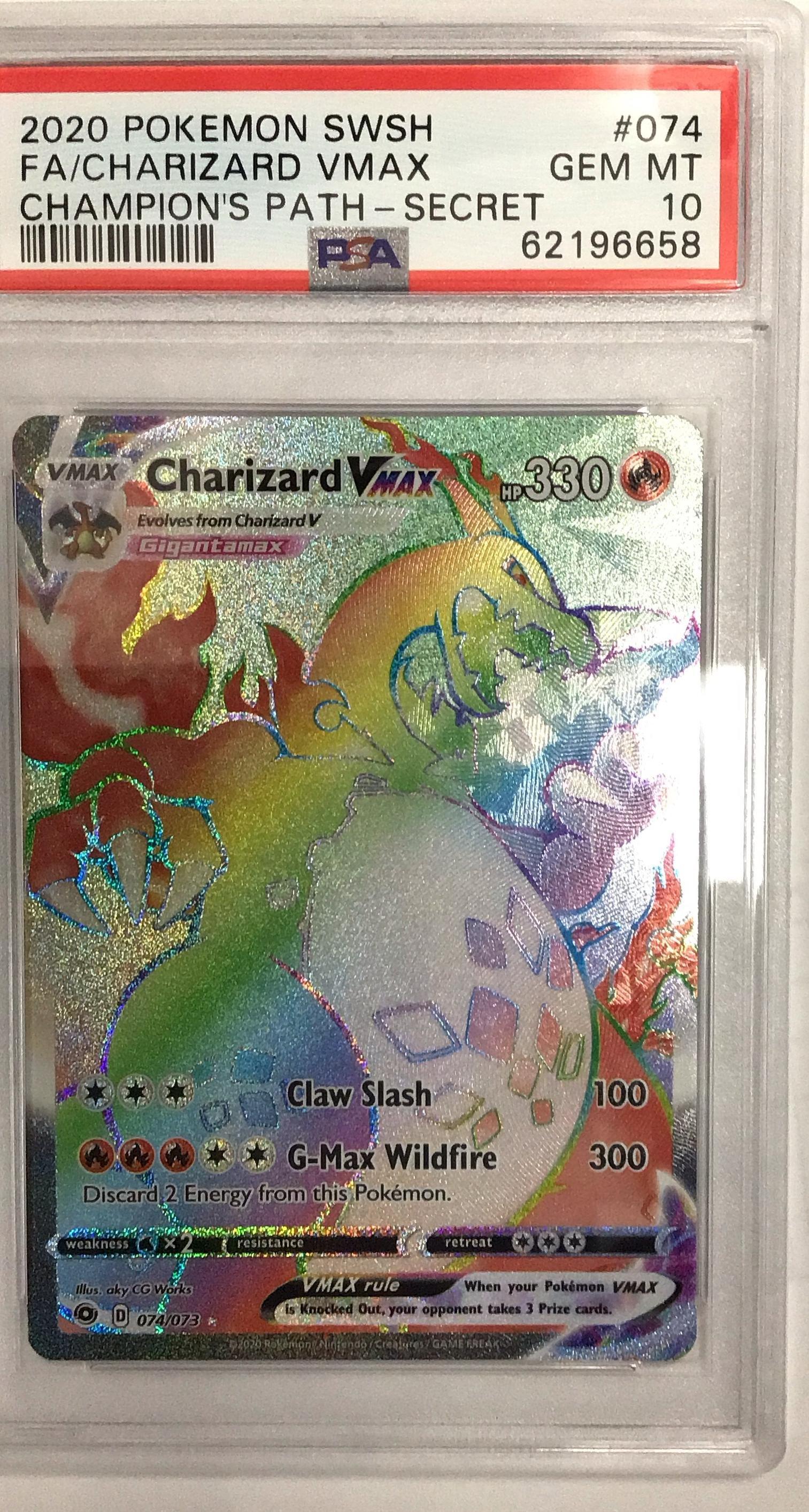 2020 Pokemon Sword & Shield Champion's Path 074 Full Art/charizard Vmax Secret PSA 10 | GameStop