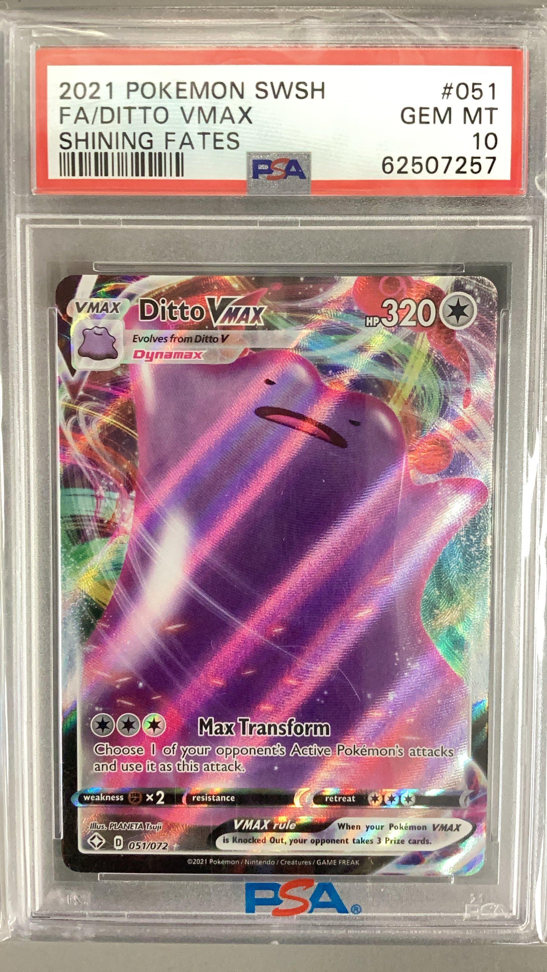 2021 Pokemon Sword & Shield Shining Fates 051 Full Art/ditto Vmax PSA ...