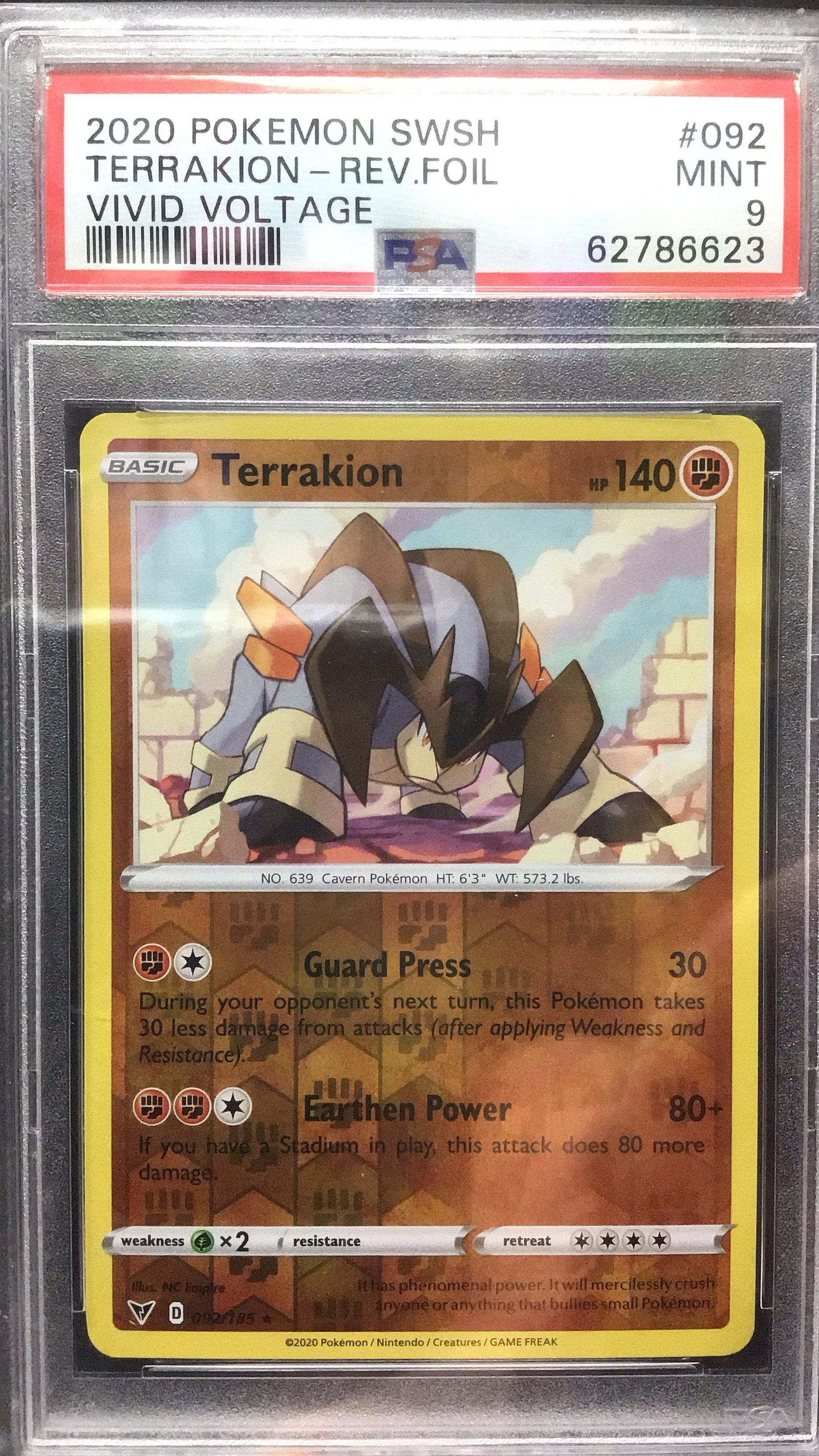 2020 Pokemon Sword & Shield Vivid Voltage 092 Terrakion-reverse Foil ...