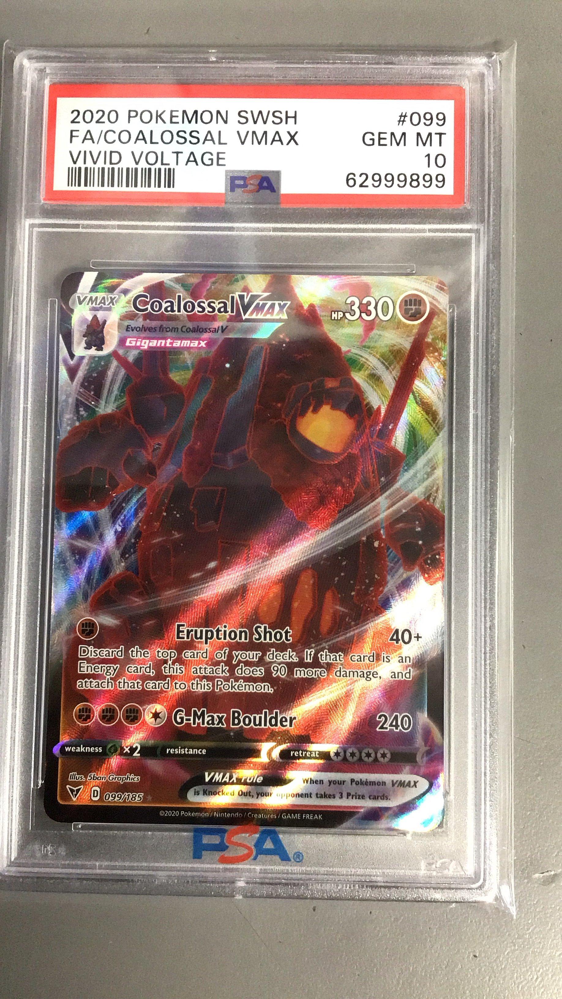 2020 Pokemon Sword & Shield Vivid Voltage 099 Full Art/coalossal Vmax PSA 10 | GameStop