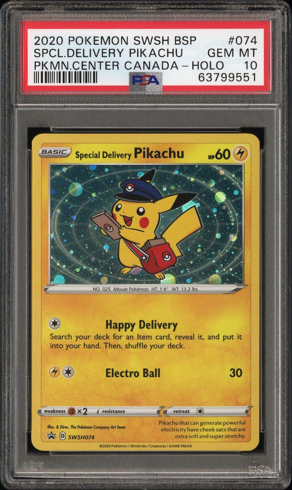 2020 Pokemon Swsh Black Star Promo 074 Special Delivery Pikachu-holo ...