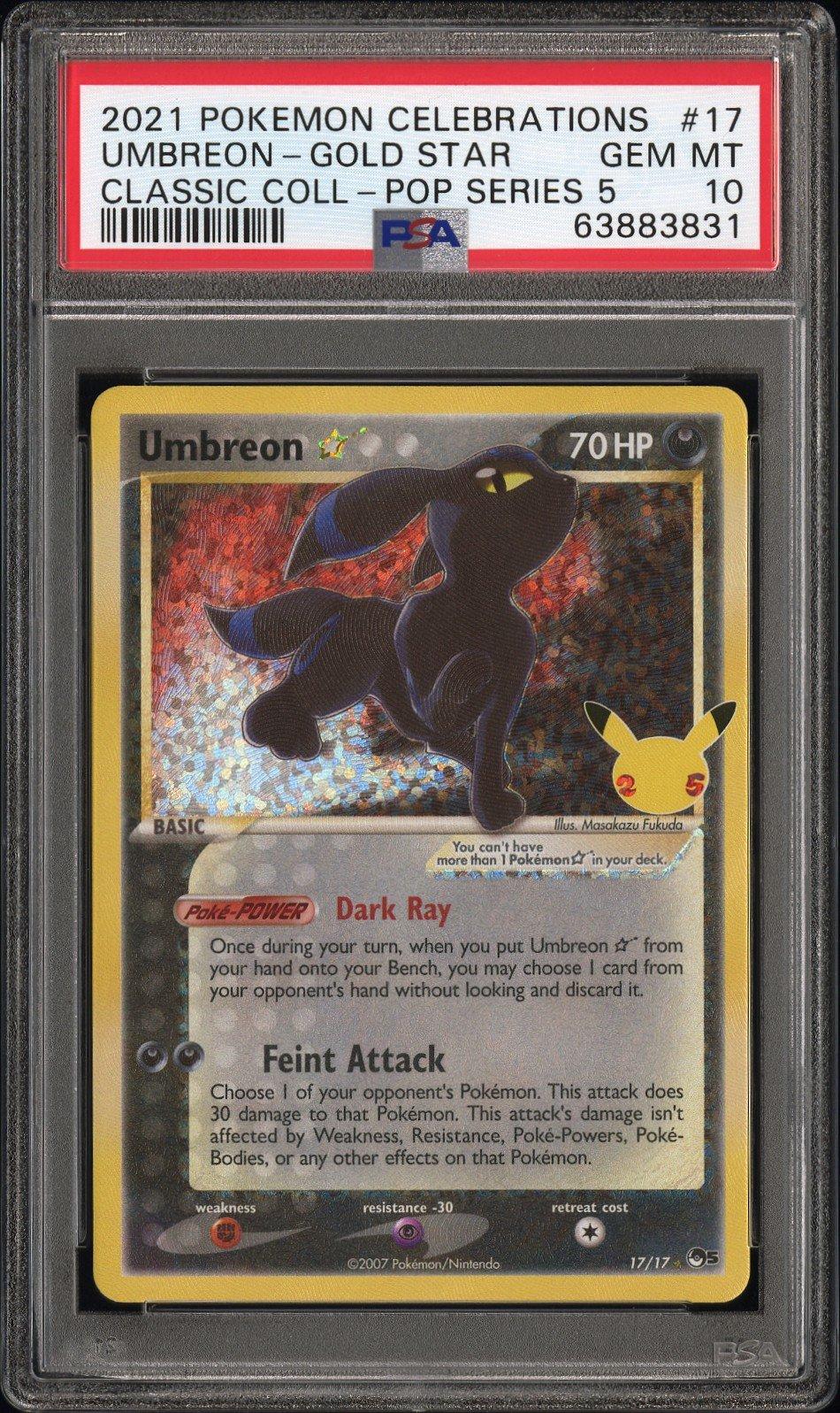 2021 Pokemon Celebrations Classic Collection 17 Umbreon-gold Star PSA ...