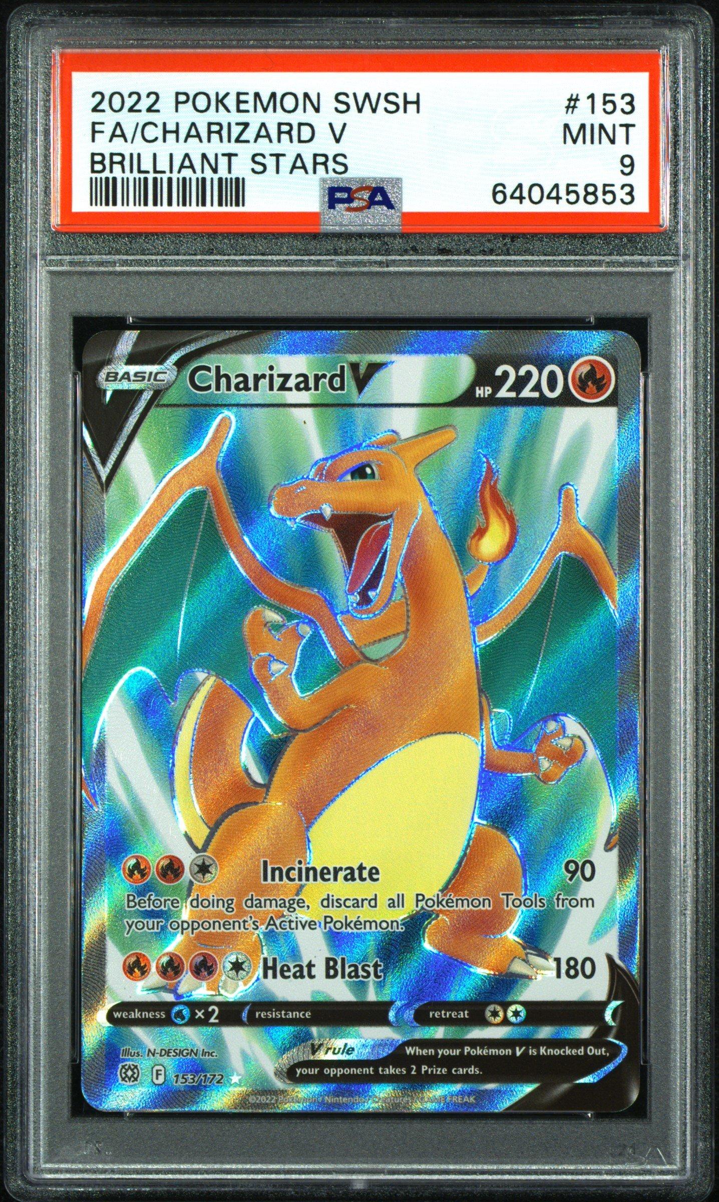2022 Pokemon Sword & Shield Brilliant Stars 153 Full Art/charizard V ...