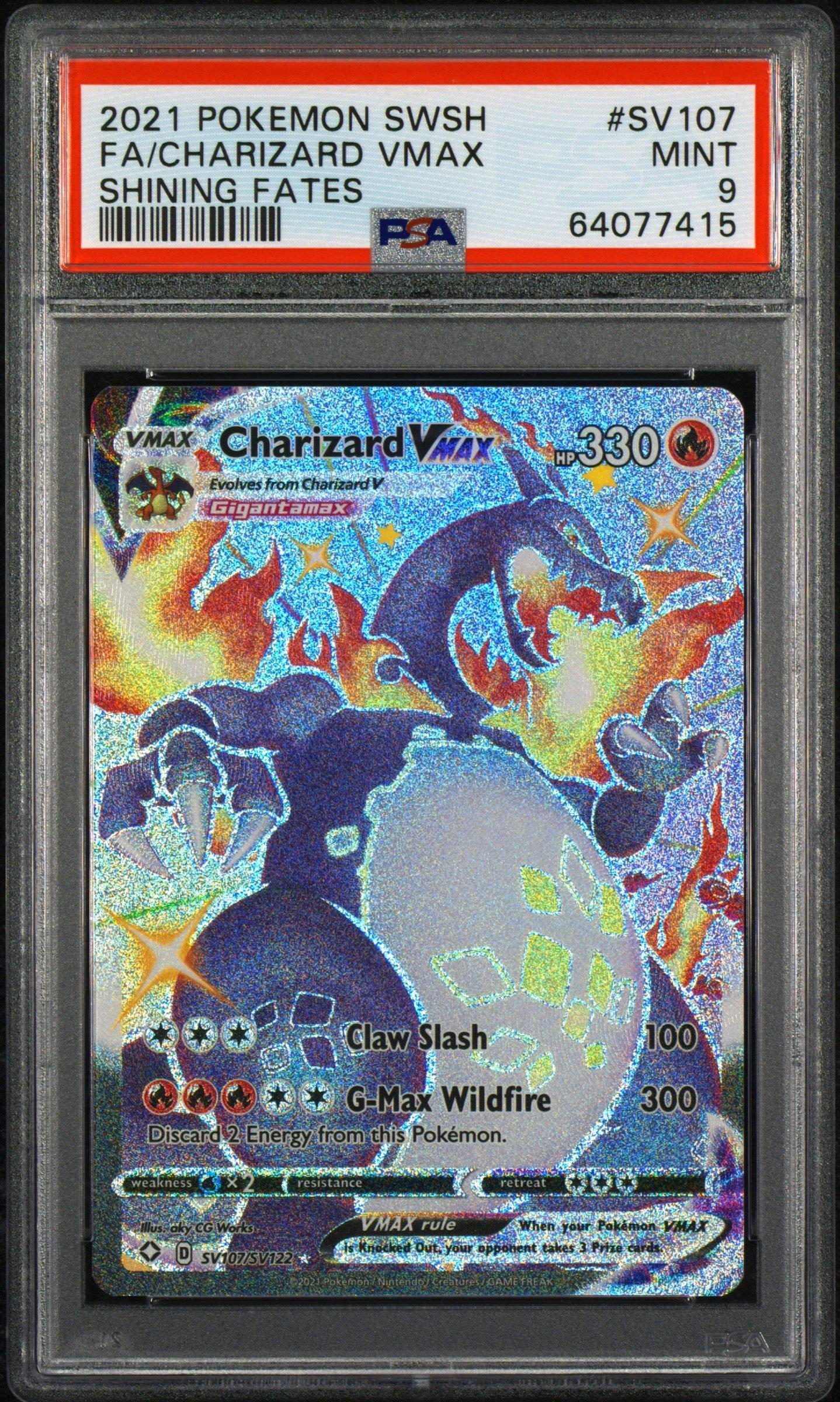 2021 Pokemon Sword & Shield Shining Fates Sv107 Full Art/charizard Vmax ...