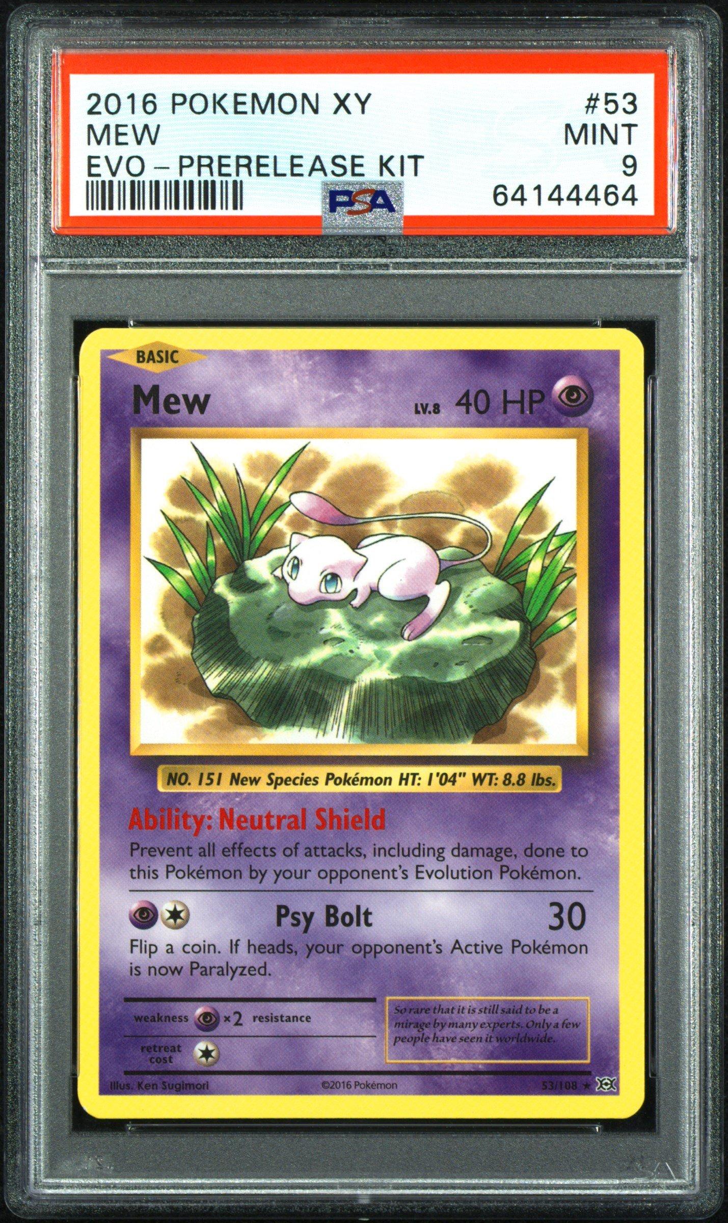 2016 Pokemon Xy Evolutions 53 Mew Prerelease Kit PSA 9 | GameStop