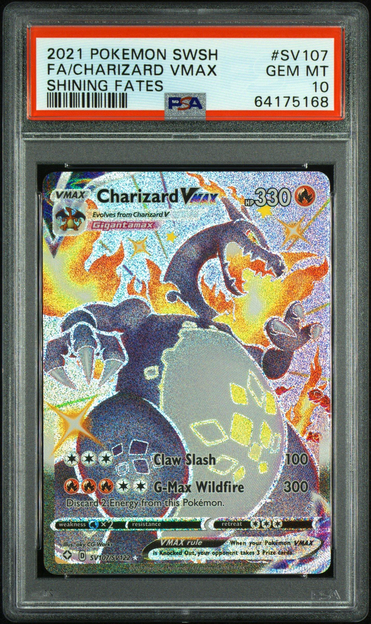 2021 Pokemon Sword & Shield Shining Fates Sv107 Full Art/charizard Vmax ...