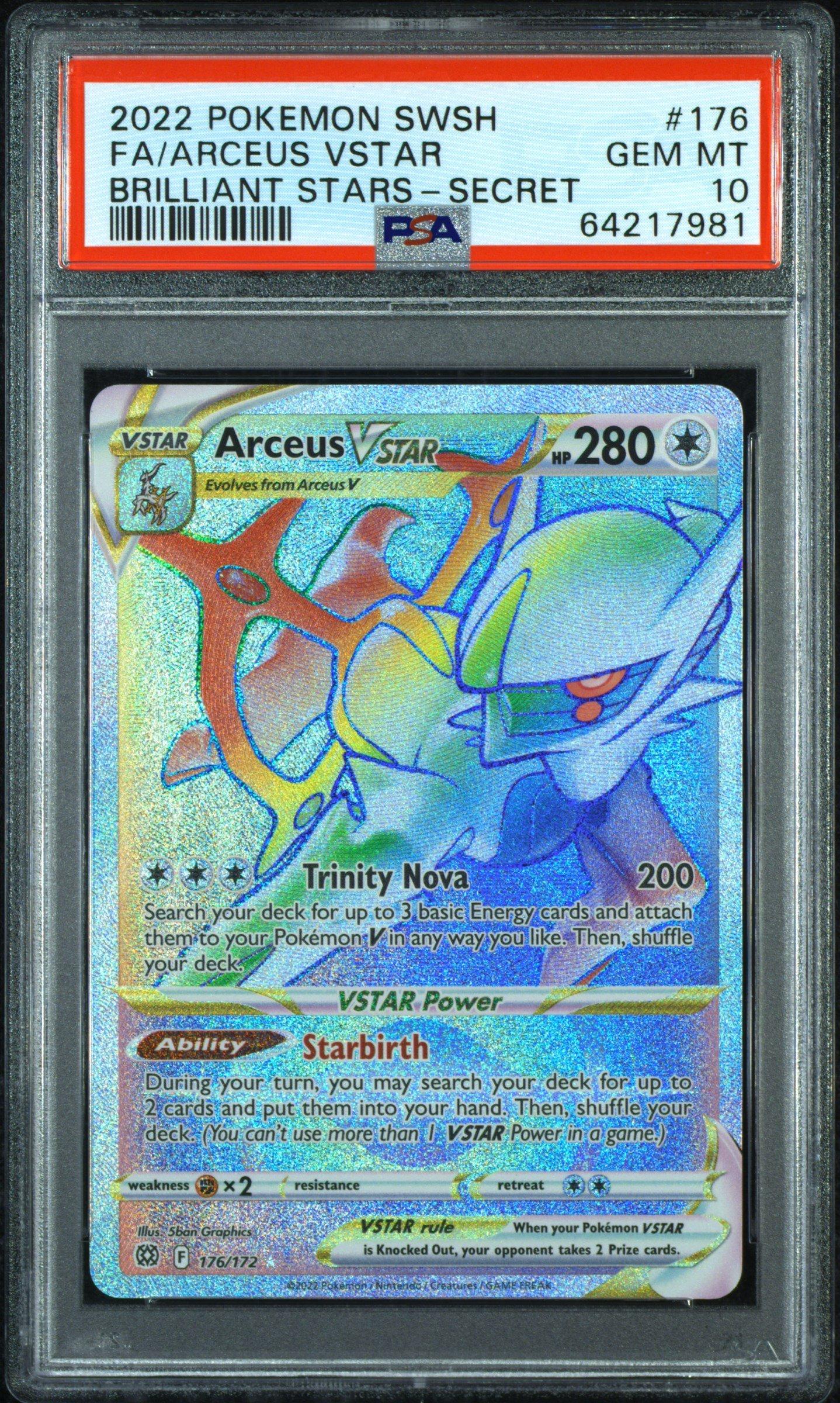 2022 Pokemon Sword & Shield Brilliant Stars 176 Full Art/arceus Vstar ...