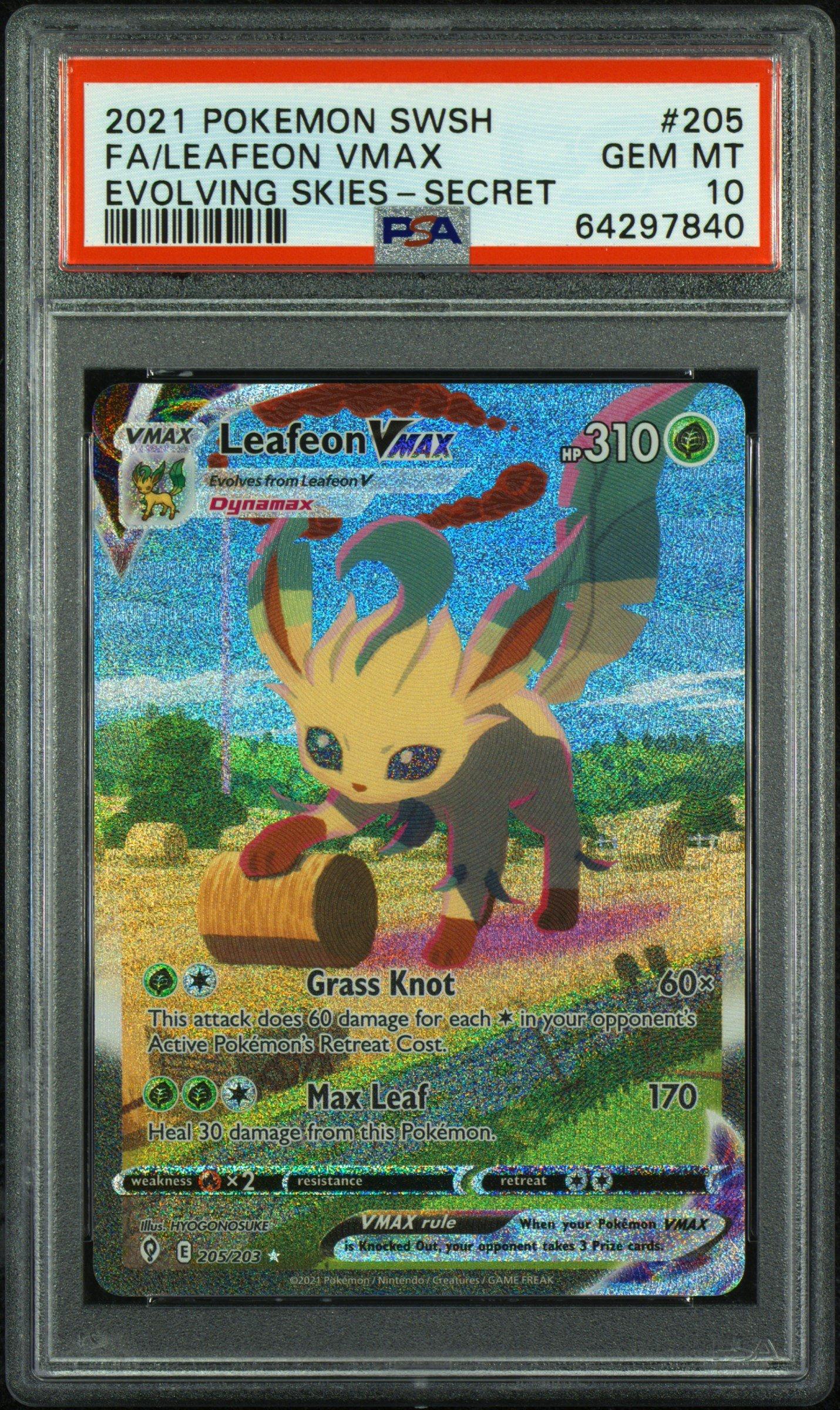 2021 Pokemon Sword & Shield Evolving Skies 205 Full Art/leafeon Vmax Secret PSA 10 | GameStop