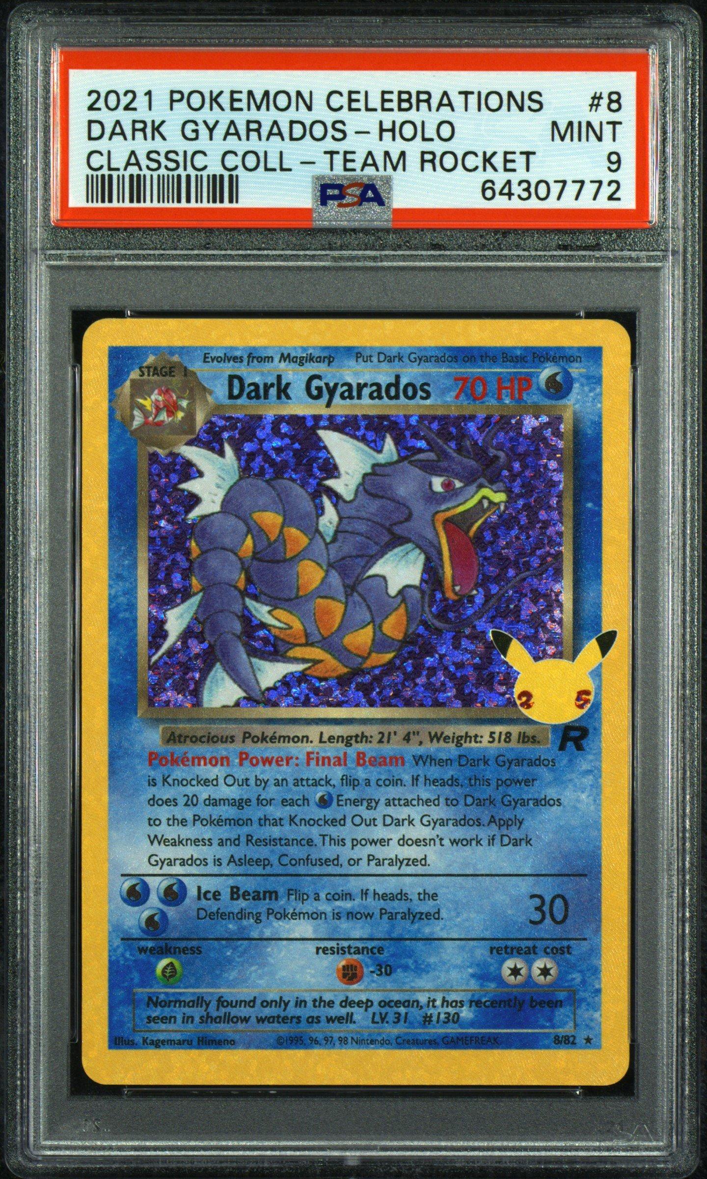 2021 Pokemon Celebrations Classic Collection 8 Dark Gyarados-holo PSA 9 ...