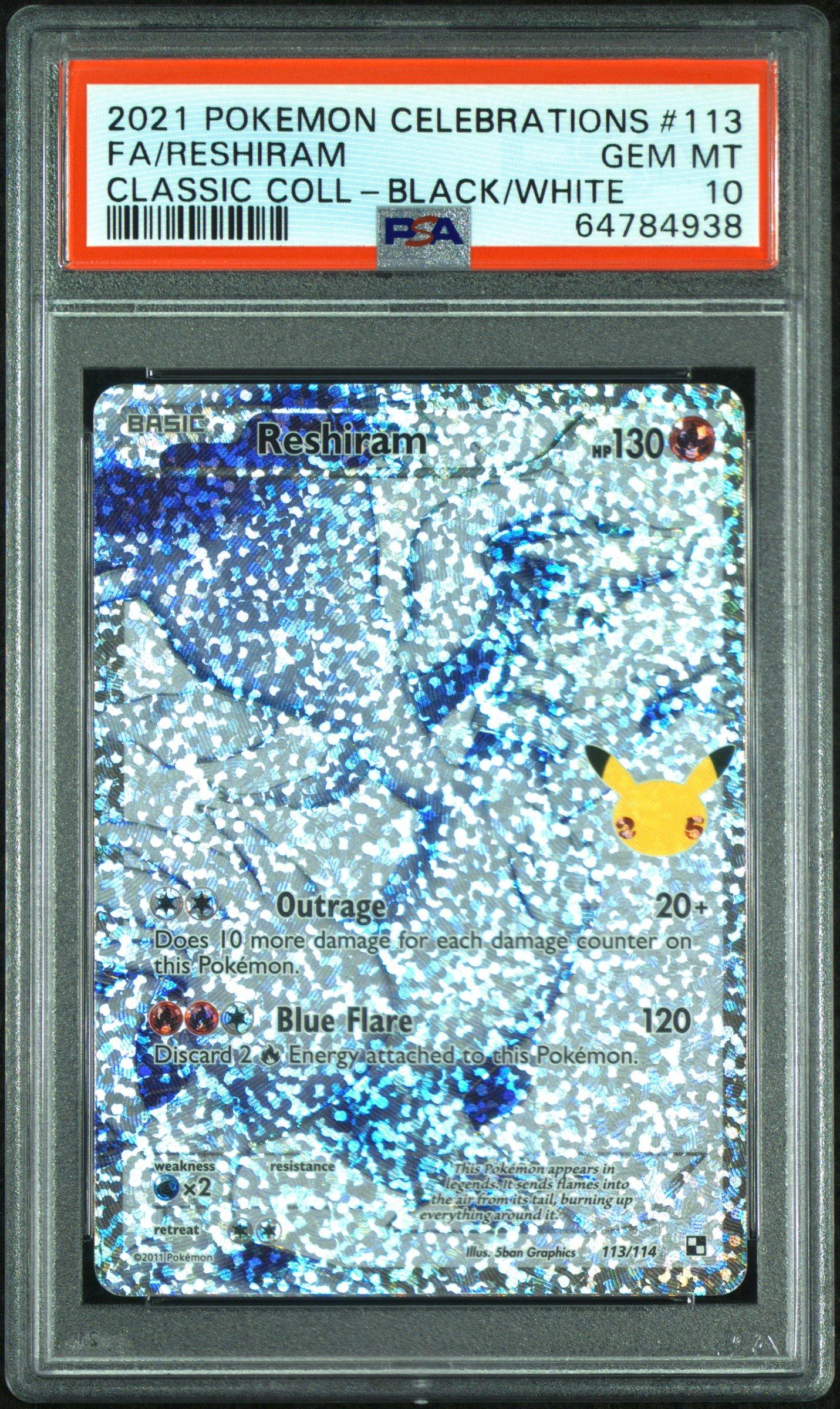 2021 Pokemon Celebrations Classic Collection 113 Full Art/reshiram PSA ...