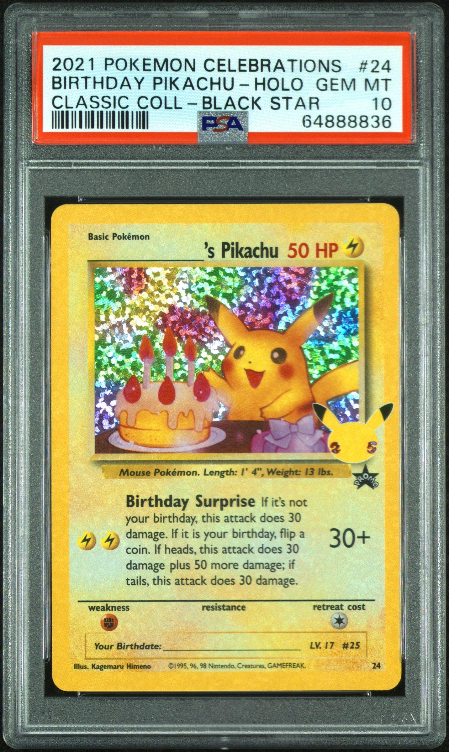 2021 Pokemon Celebrations Classic Collection 24 Birthday Pikachu-holo ...