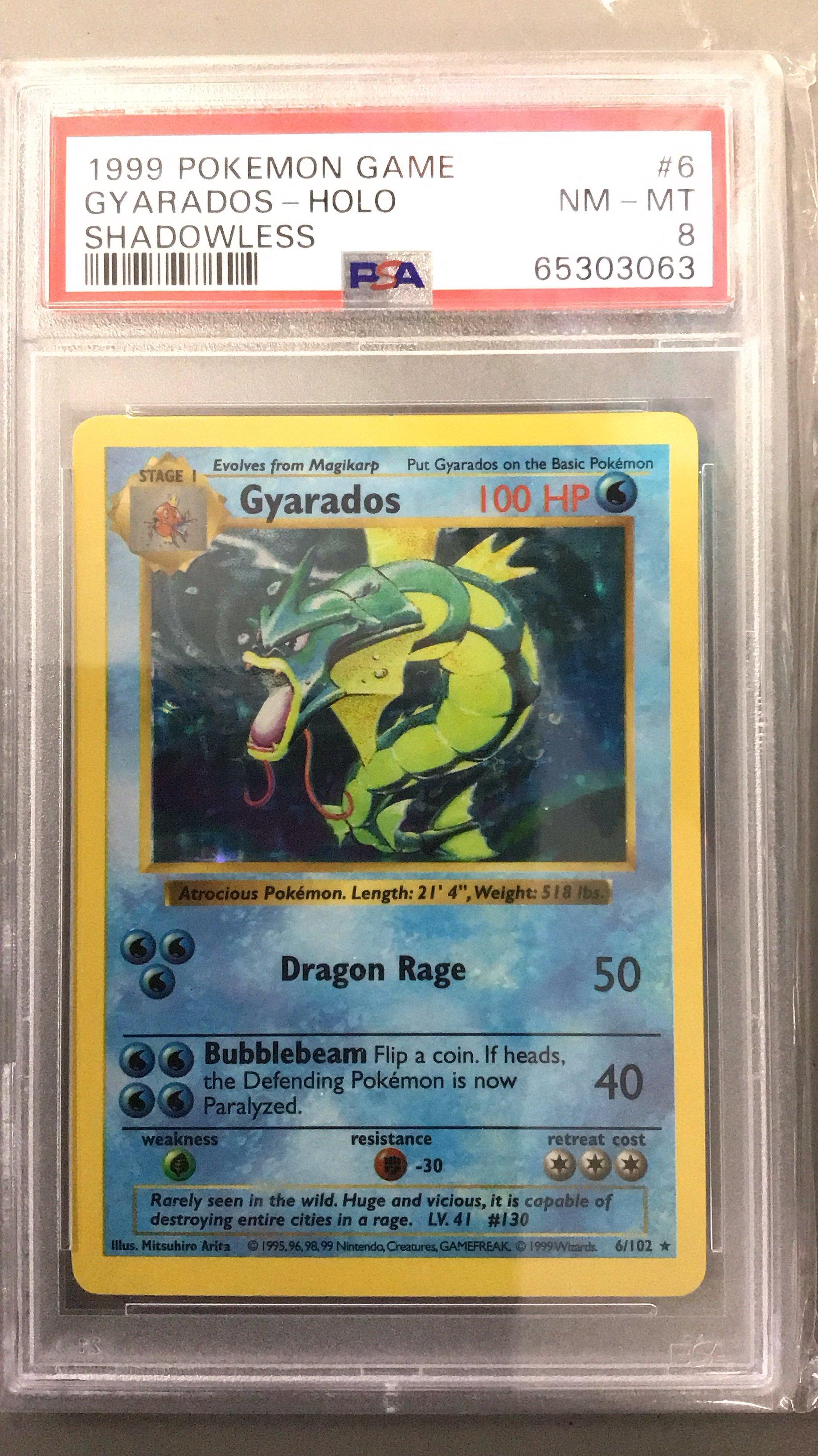1999 Pokemon Game 6 Gyarados-holo Shadowless PSA 8 | GameStop