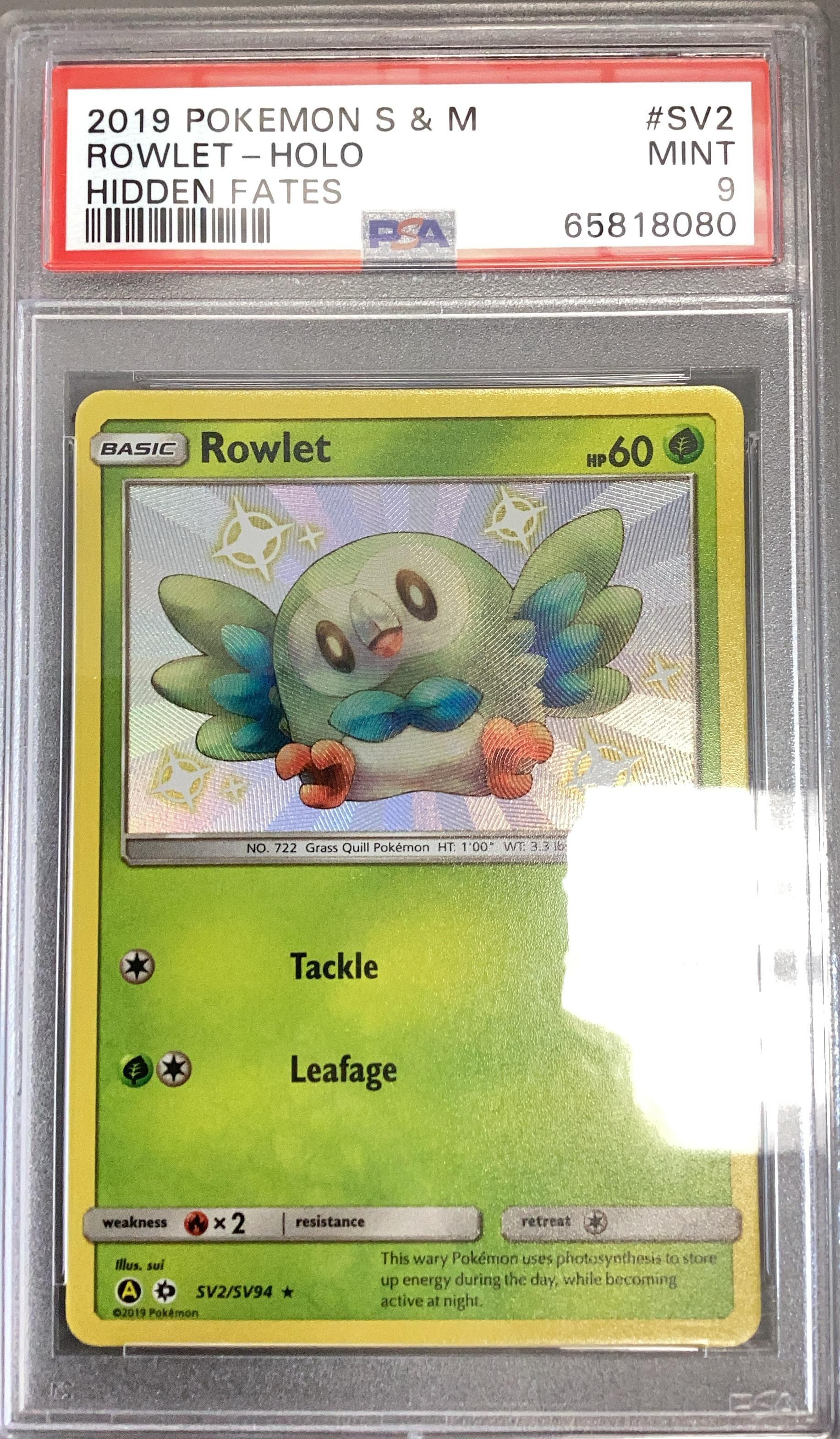 2019 Pokemon Sun & Moon Hidden Fates Sv2 Rowlet-holo PSA 9 | GameStop
