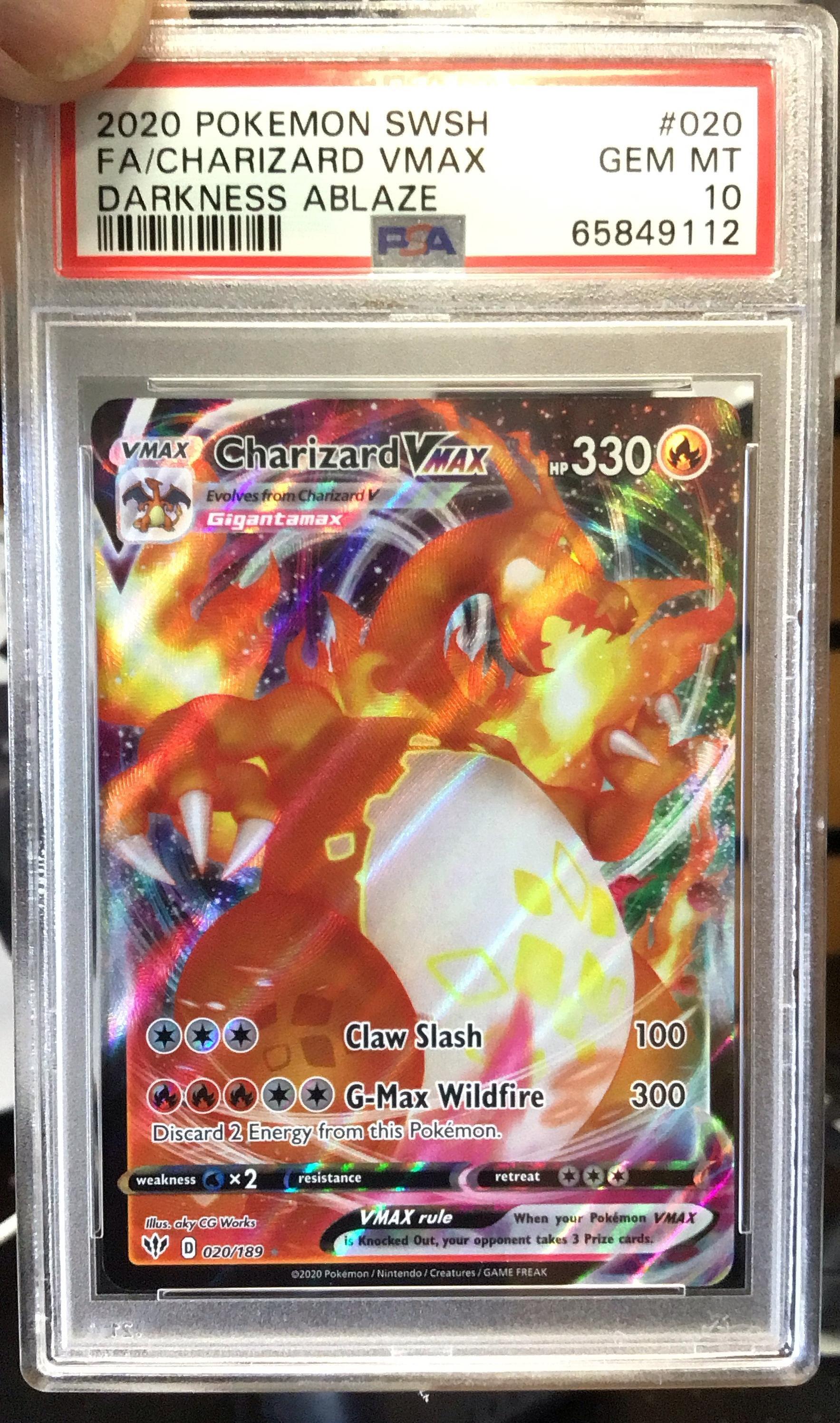 2020 Pokemon Sword & Shield Darkness Ablaze 020 Full Art/charizard Vmax ...