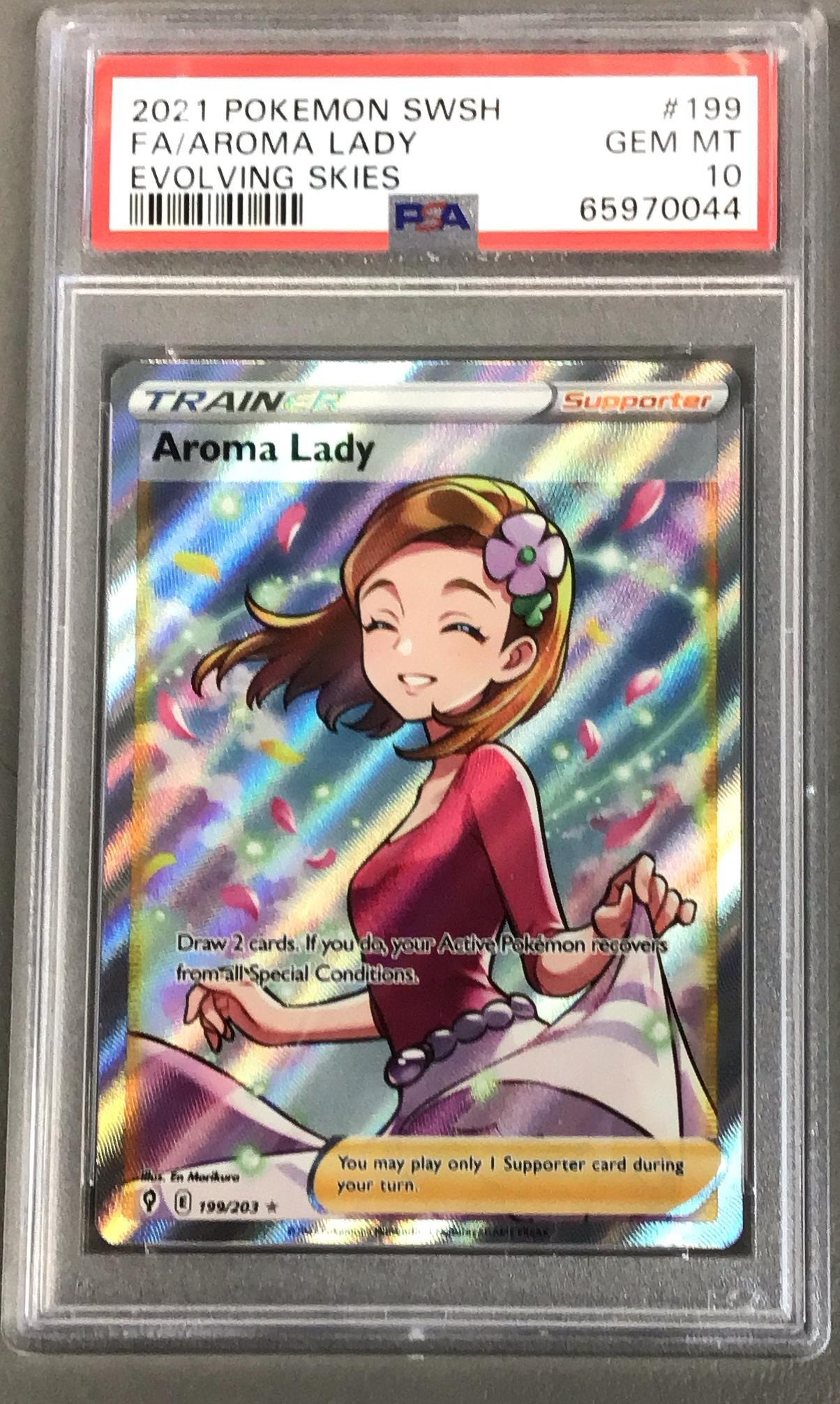 2021 Pokemon Sword & Shield Evolving Skies 199 Full Art/aroma Lady PSA ...