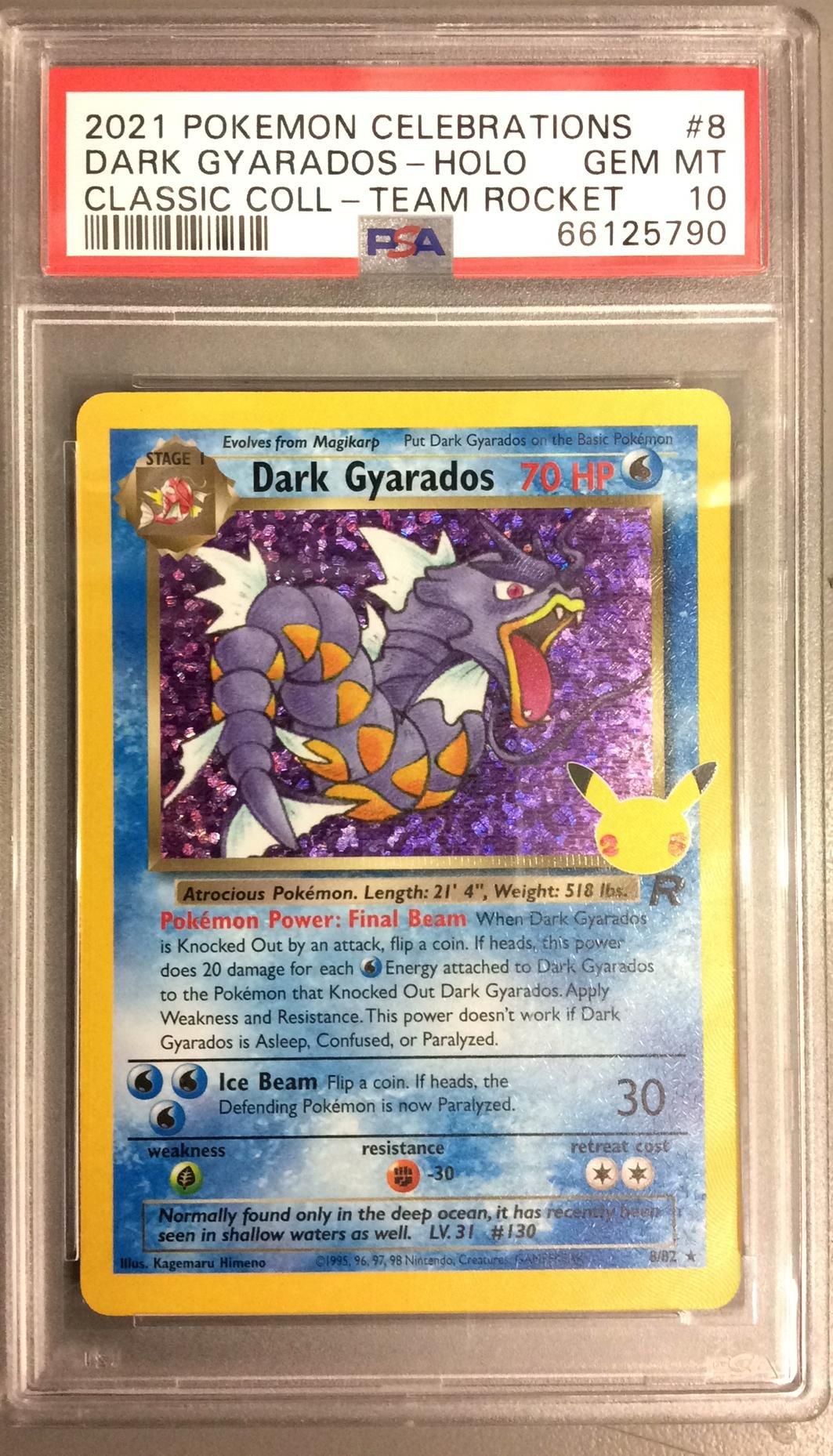 2021 Pokemon Celebrations Classic Collection 8 Dark Gyarados-holo PSA ...