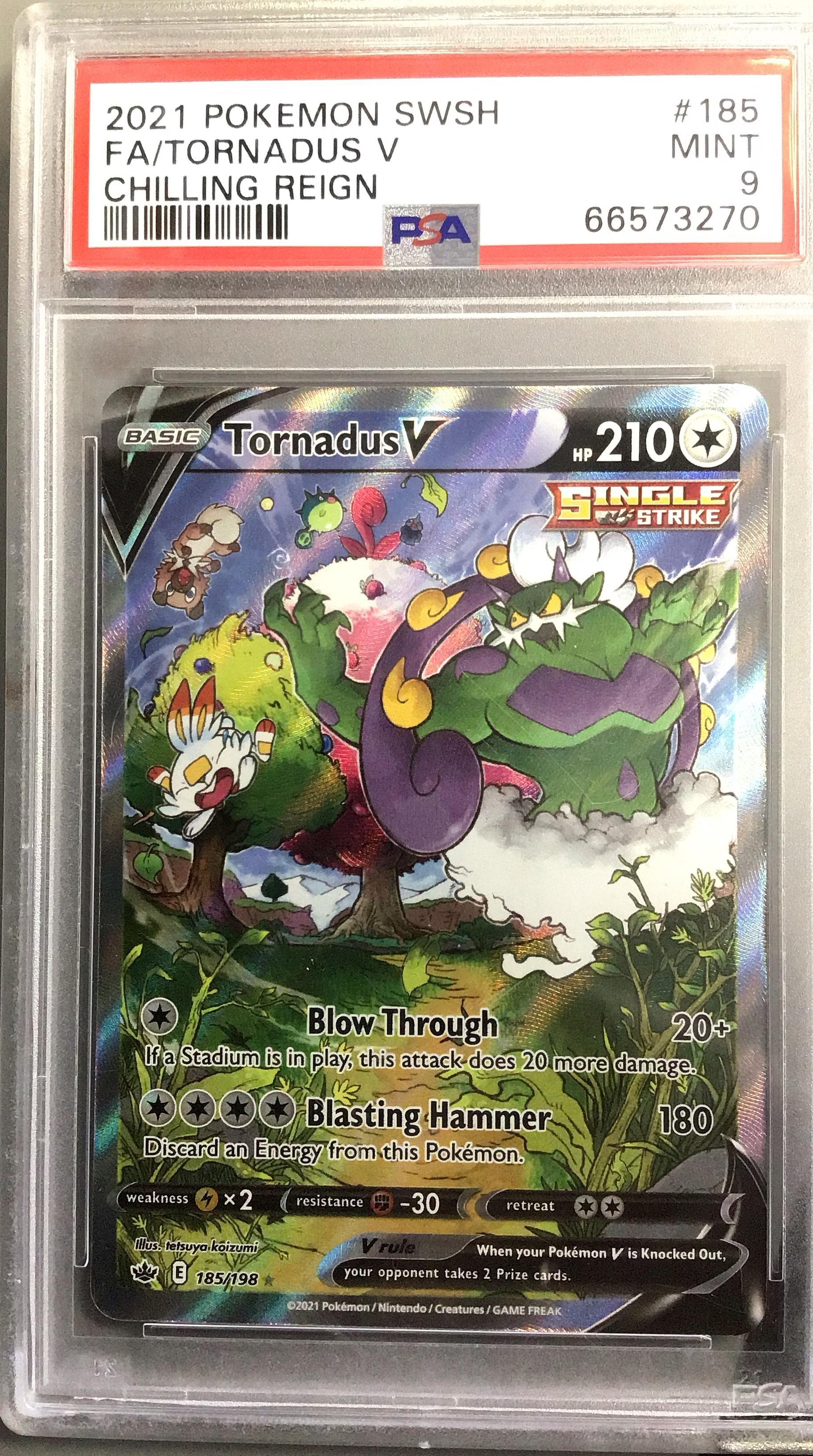 2021 Pokemon Sword & Shield Chilling Reign 185 Full Art/tornadus V PSA ...