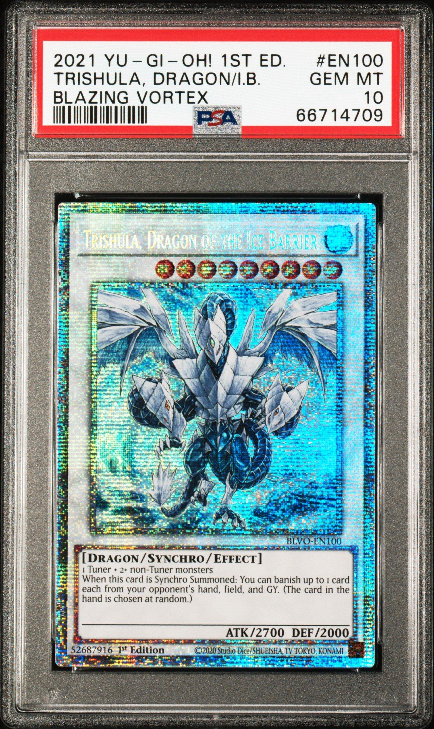 2021 Yu-gi-oh! Blvo-blazing Vortex En100 Trishula, Dragon Of The Ice Barrier 1st Edition PSA 10 ...