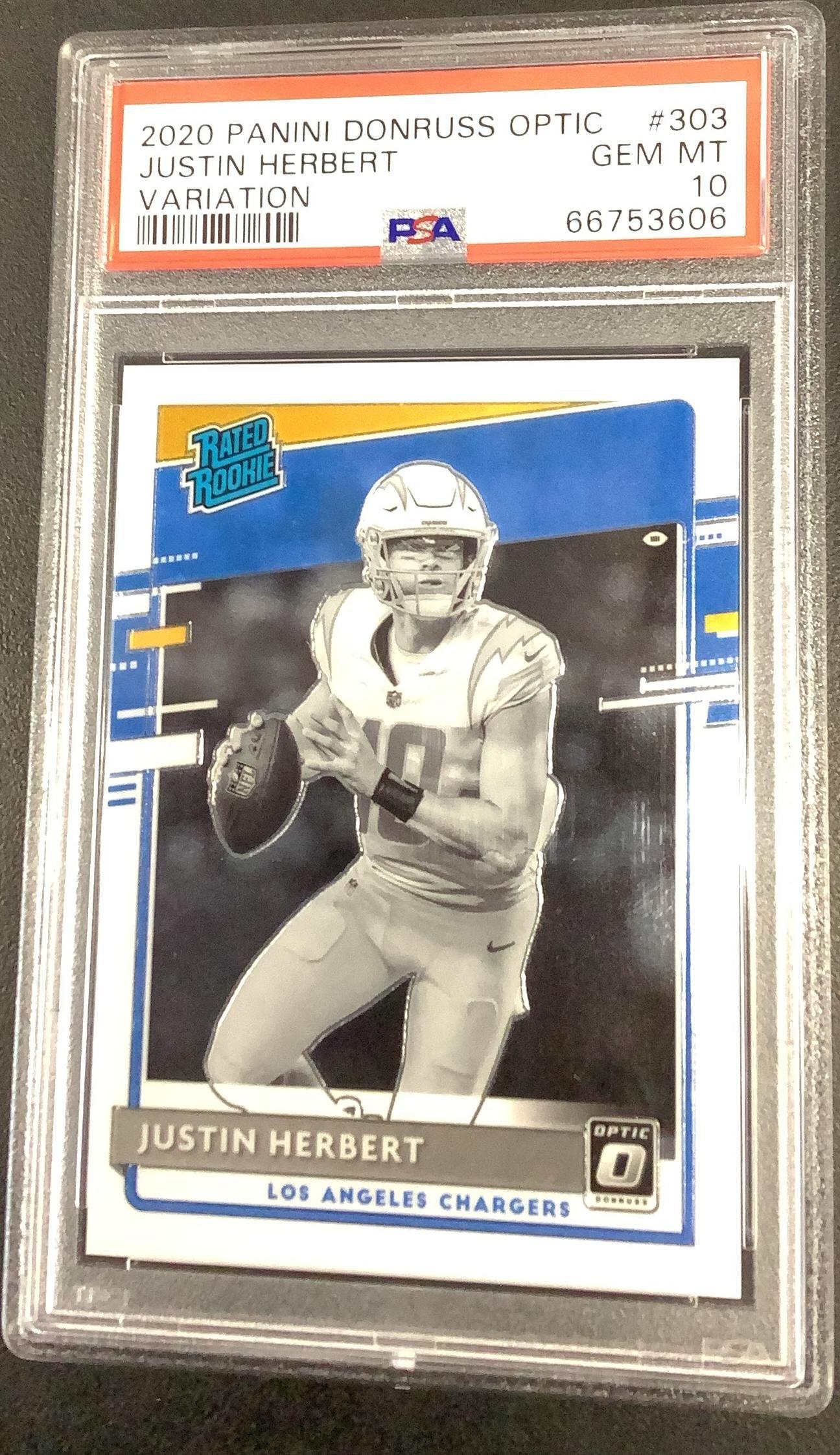 2020 Panini Donruss Optic 303 Justin Herbert Variation PSA 10 | GameStop