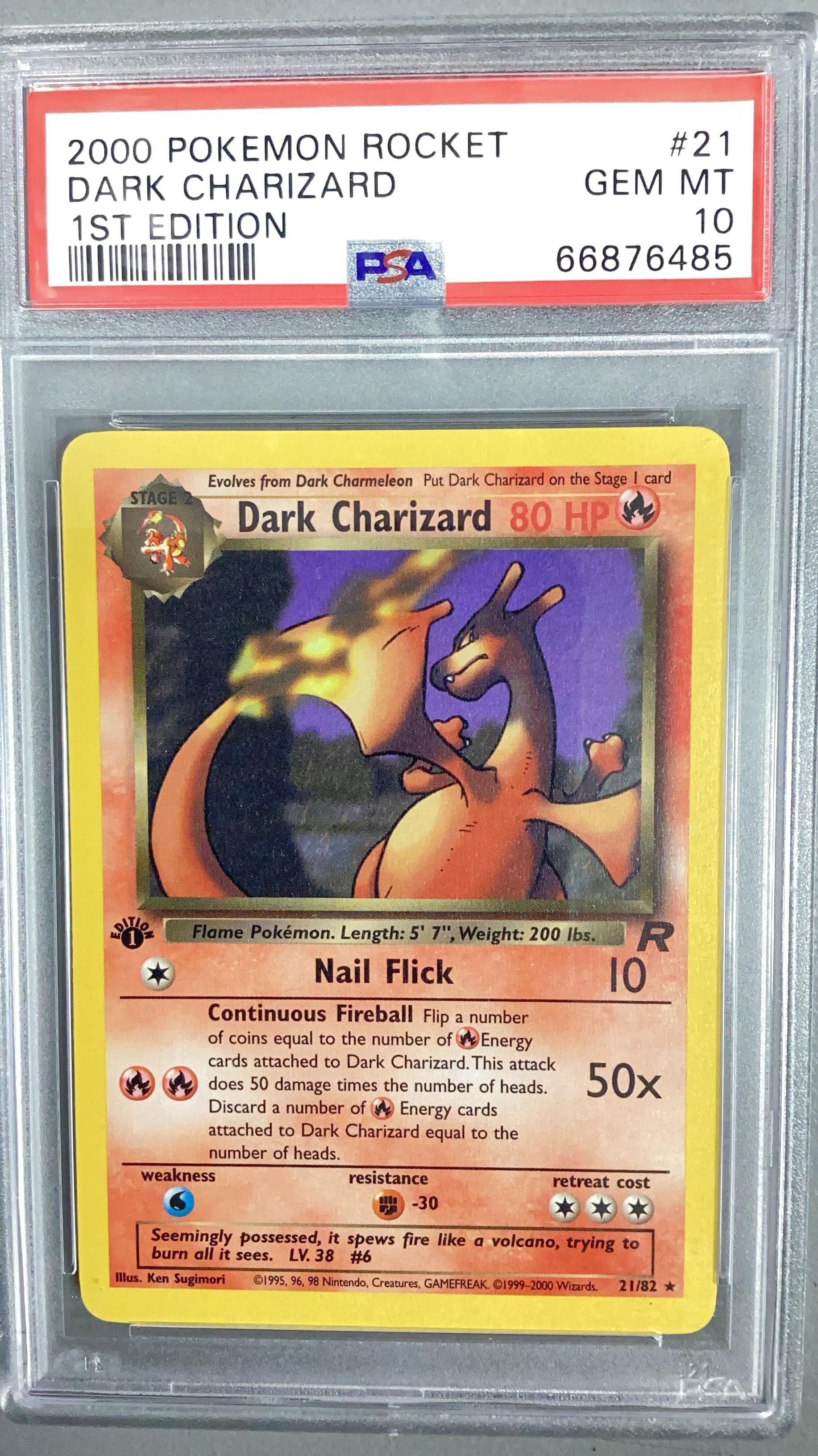 2000 Pokemon Rocket 21 Dark Charizard 1st Edition PSA 10 | GameStop