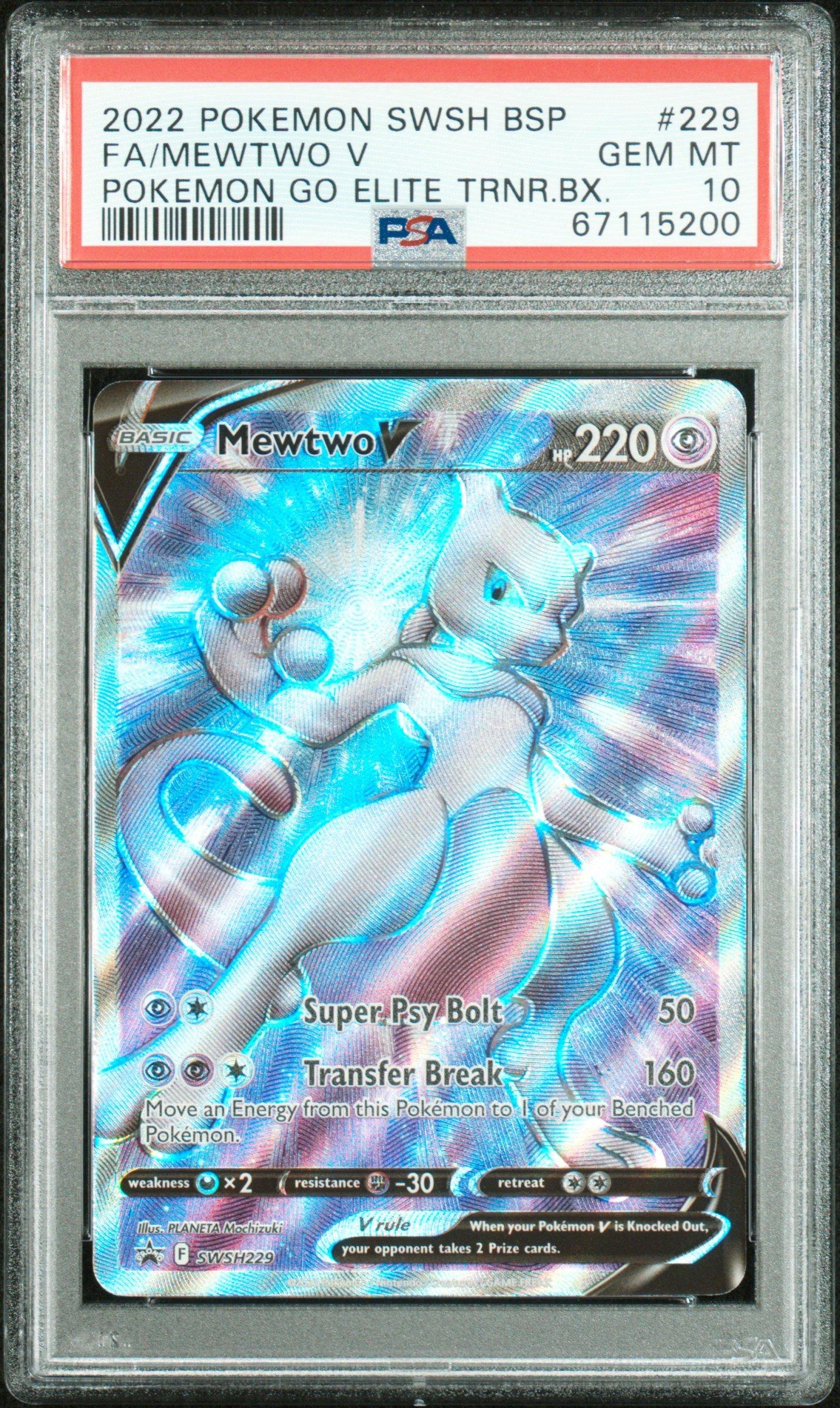 2022 Pokemon Swsh Black Star Promo 229 Full Art/mewtwo V Pokemon Go ...
