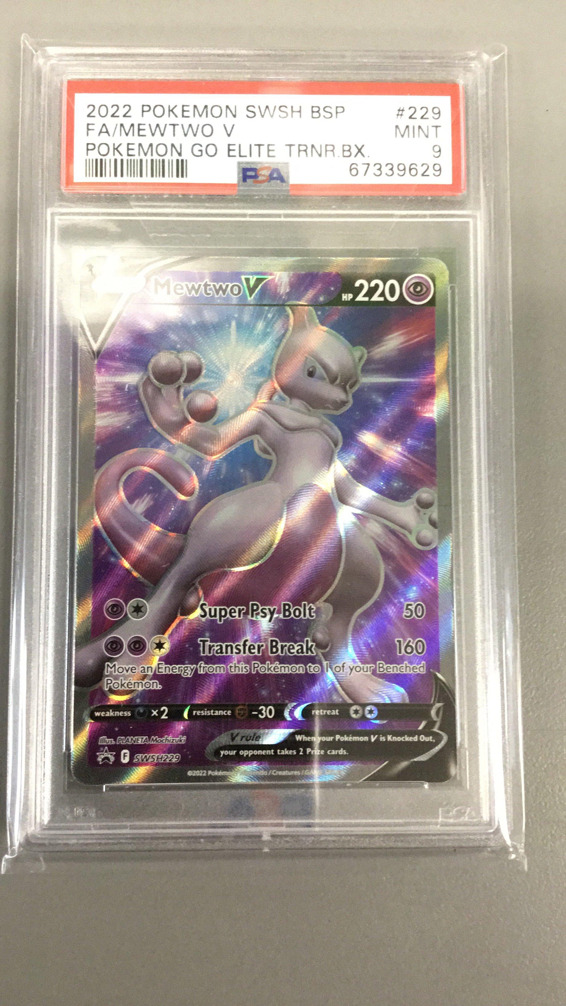 2022 Pokemon Swsh Black Star Promo 229 Full Art/mewtwo V Pokemon Go ...