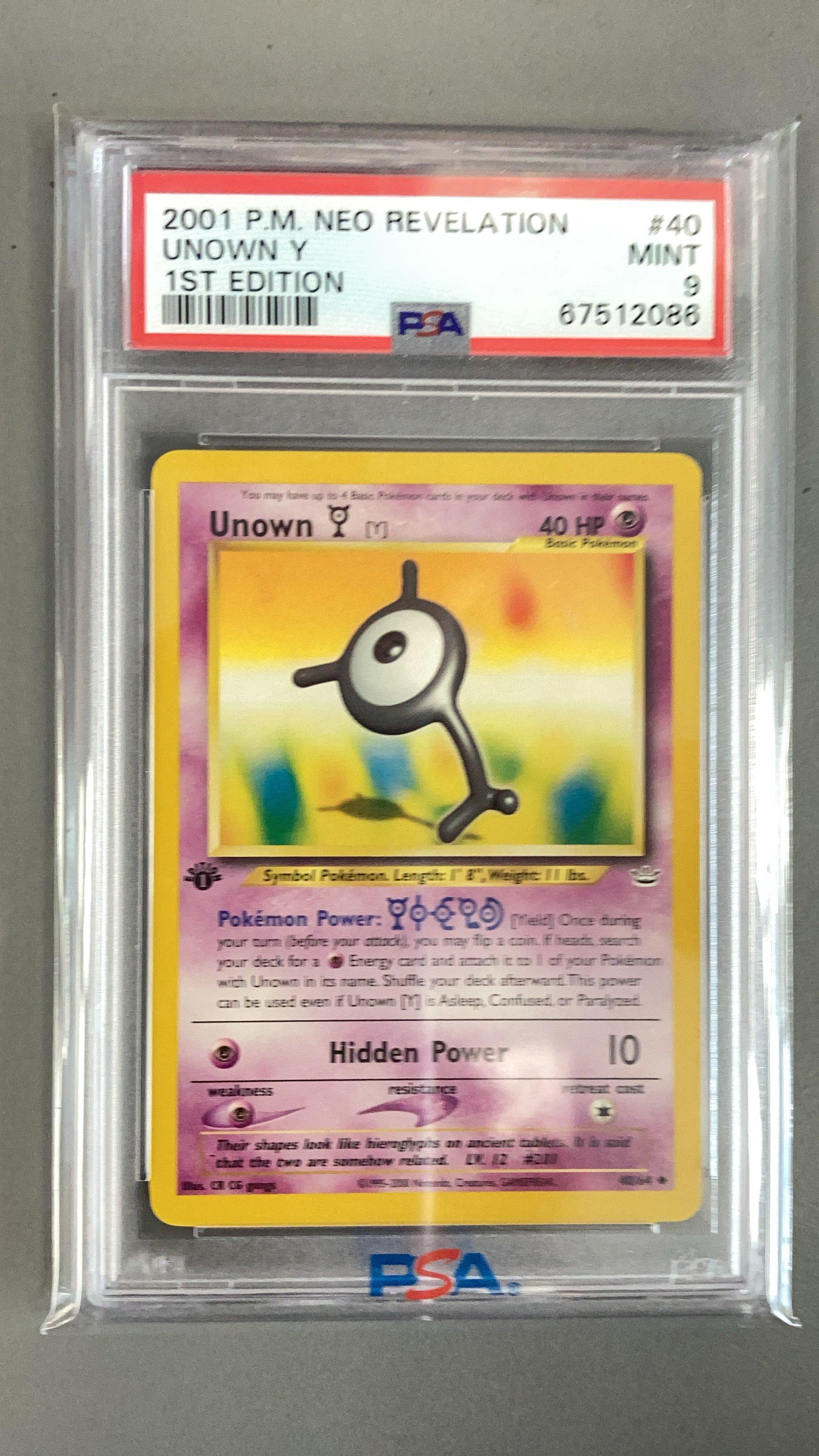 2001 Pokemon Neo Revelation 1st Edition 40 Unown Y PSA 9 | GameStop