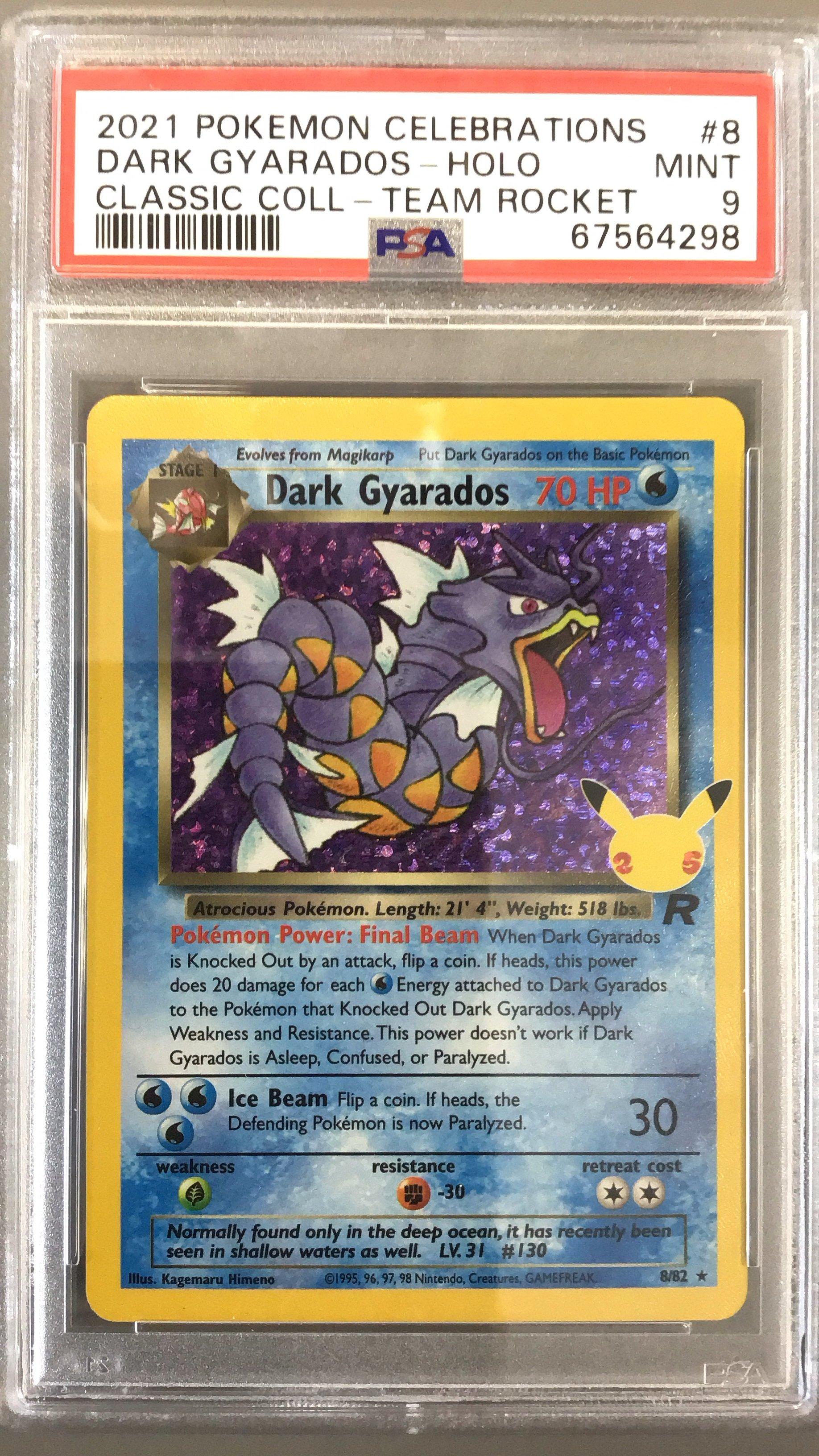 2021 Pokemon Celebrations Classic Collection 8 Dark Gyarados-holo PSA 9 ...